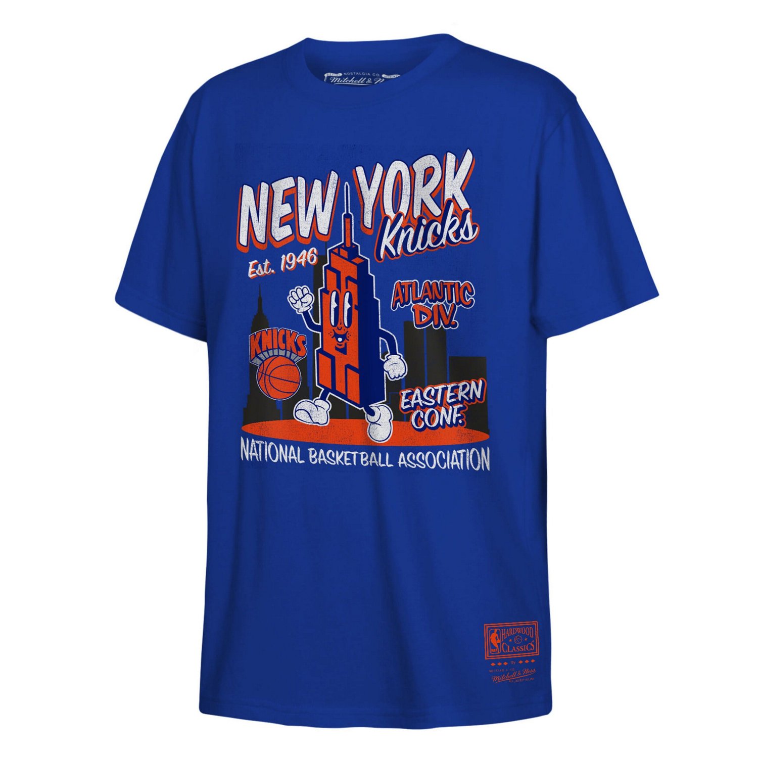 Youth Mitchell Ness New York Knicks Retro Mascot Script T-Shirt | Academy