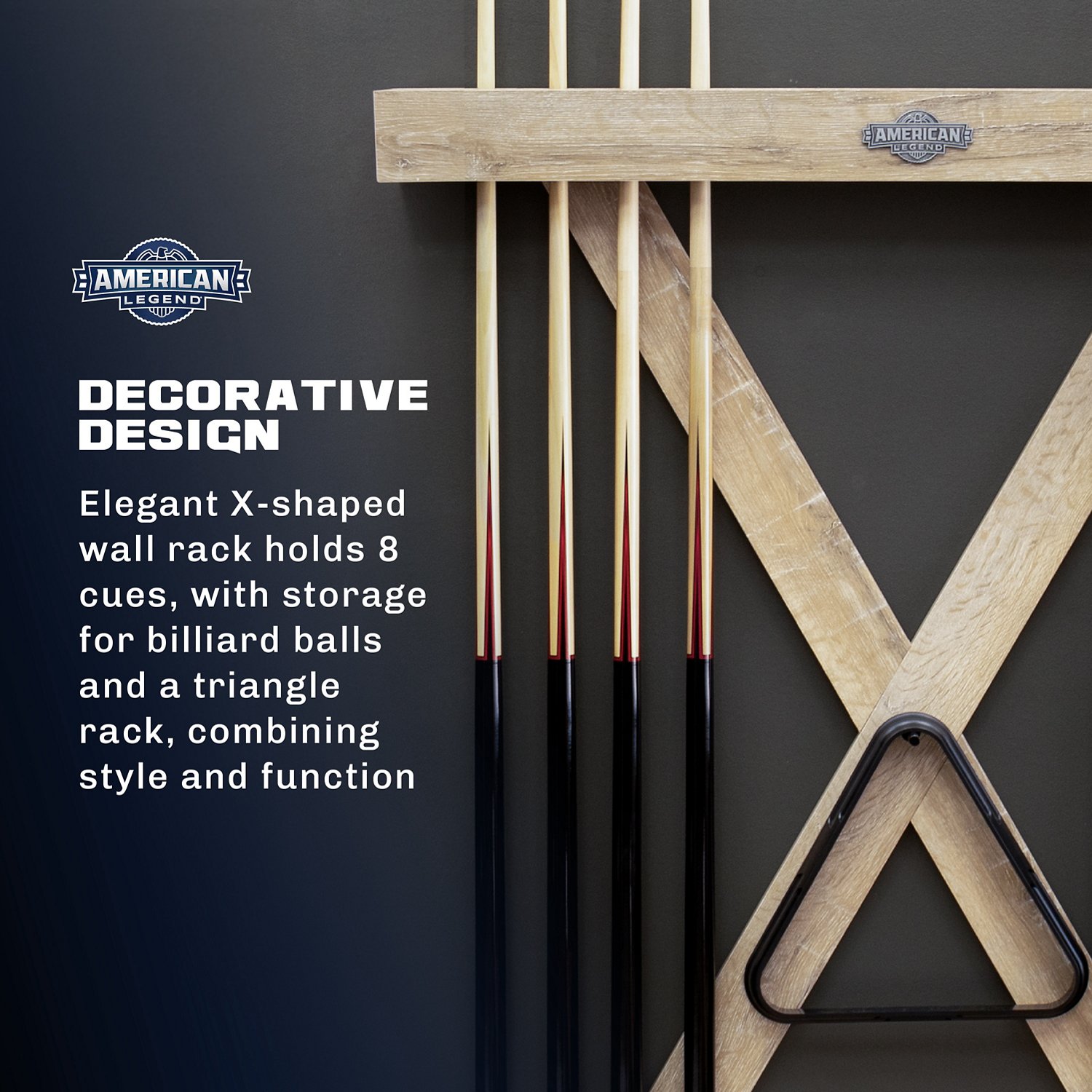 American Legend X-Billiard Cue Wall Rack | Academy