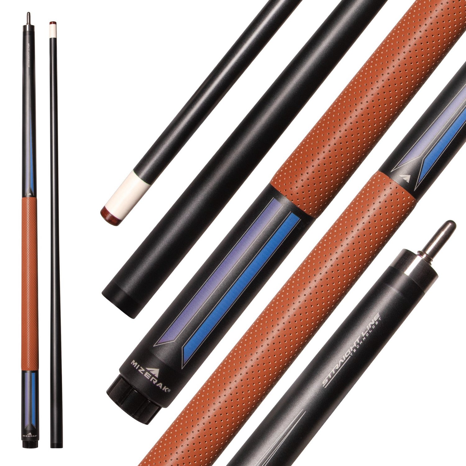 Mizerak 58 in 2-Piece Composite Cue with Leather Wrap | Academy