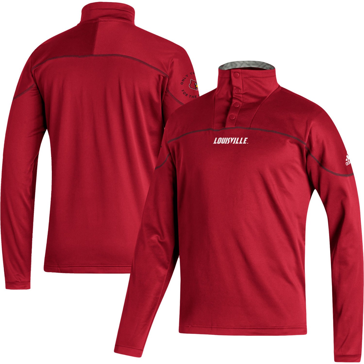 adidas Louisville Cardinals AEROREADY Knit Quarter-Snap Jacket | Academy