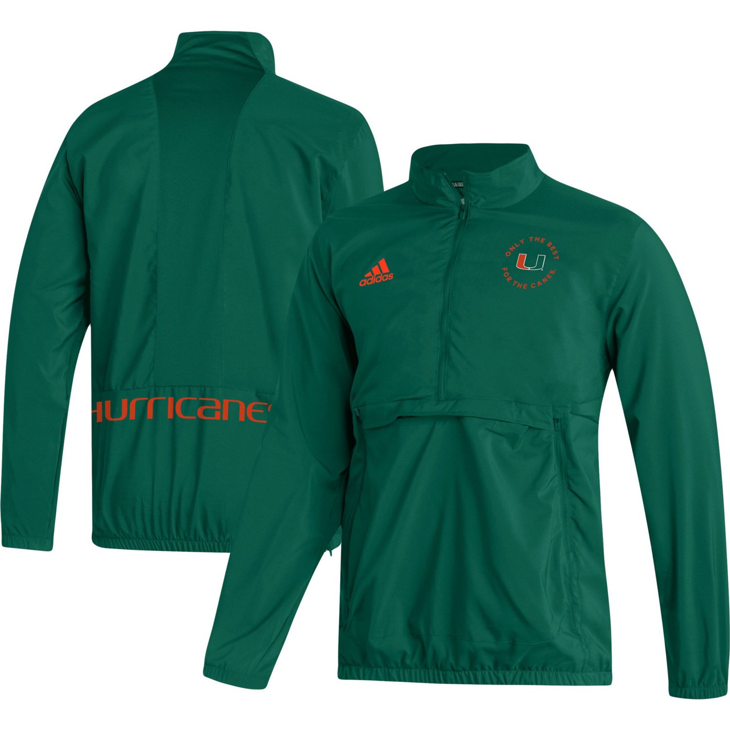 adidas Miami Hurricanes AEROREADY Half-Zip Jacket | Academy