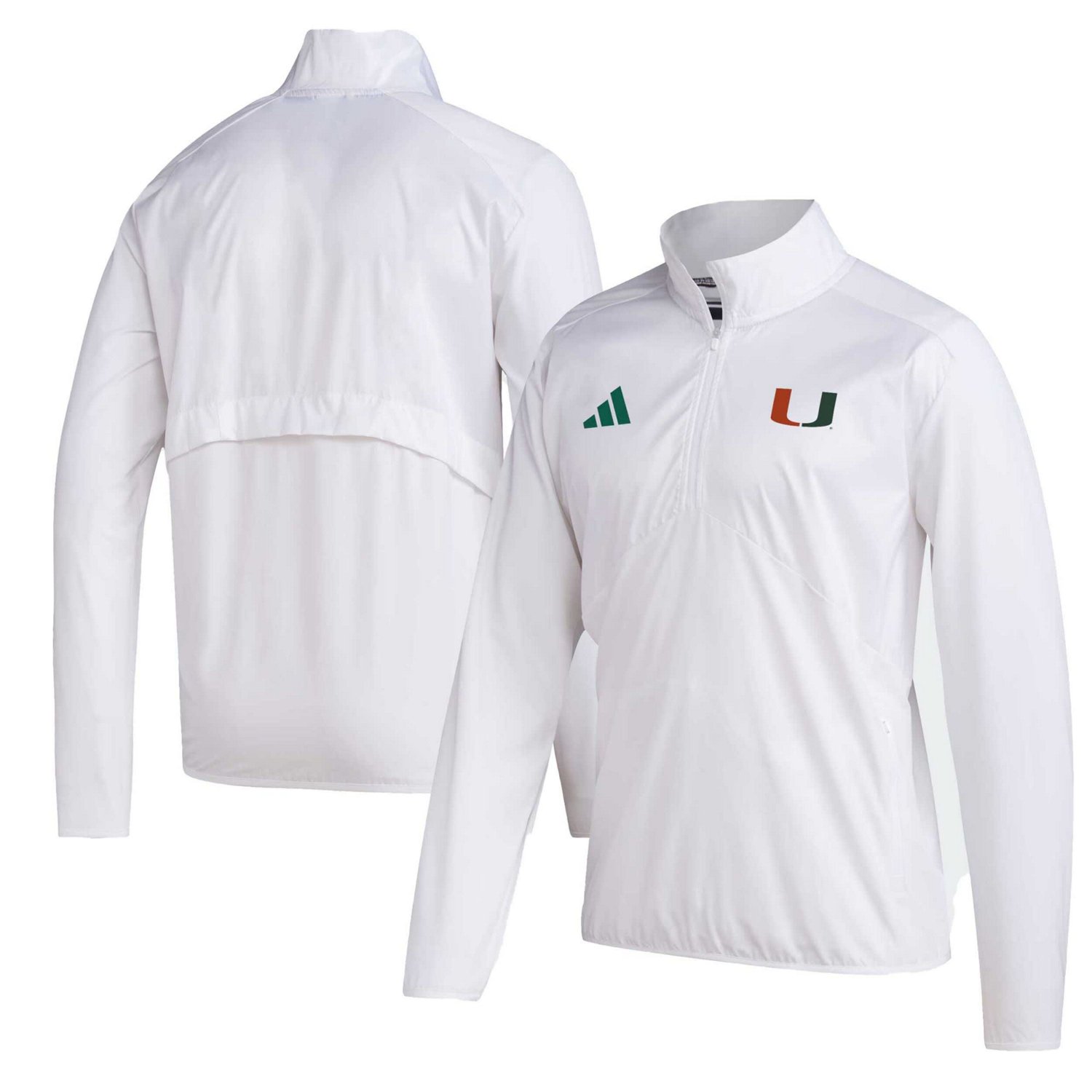 adidas Miami Hurricanes Sideline AEROREADY Raglan Sleeve Quarter-Zip ...