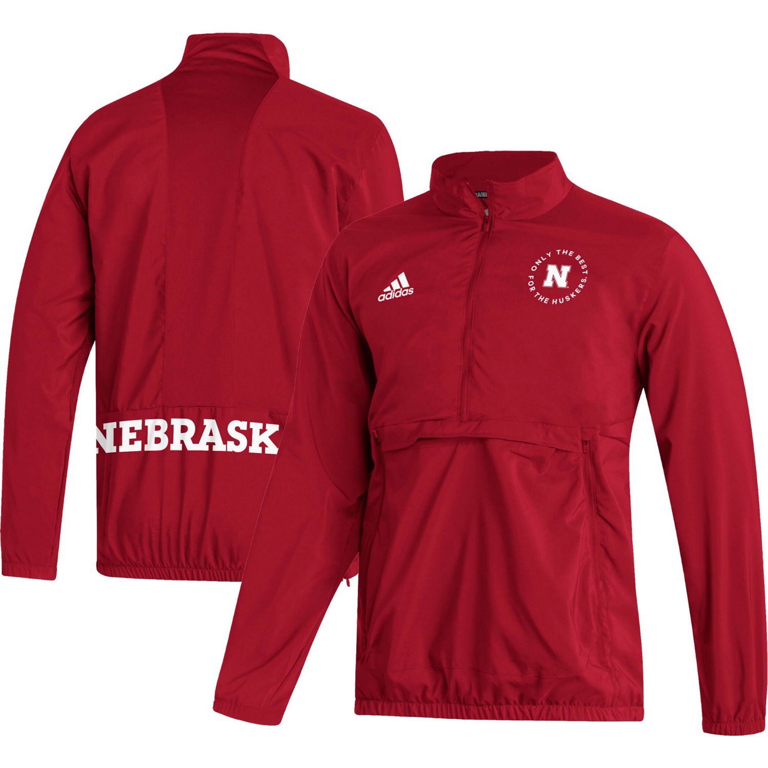 adidas Nebraska Huskers AEROREADY Half-Zip Jacket | Academy