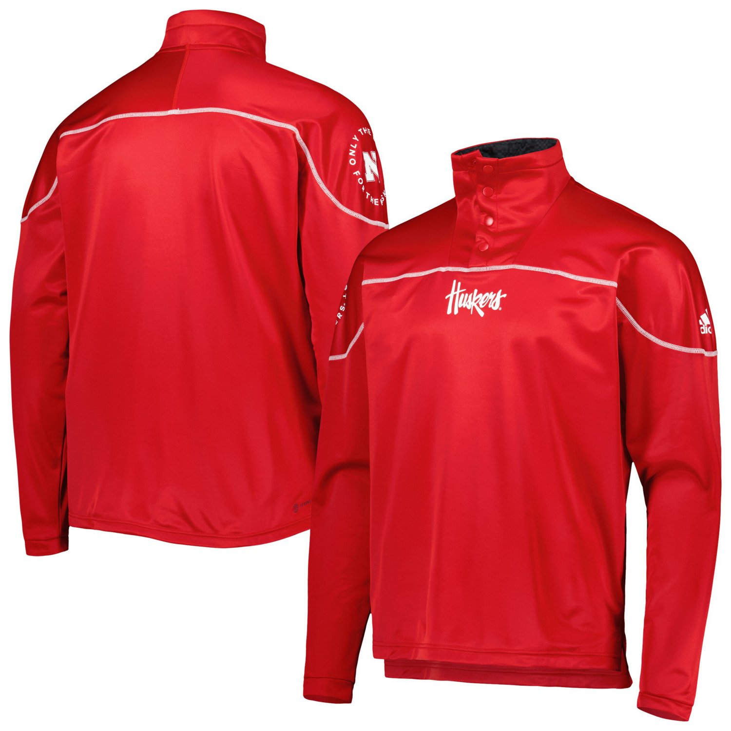 adidas Nebraska Huskers AEROREADY Knit Quarter-Snap Jacket | Academy