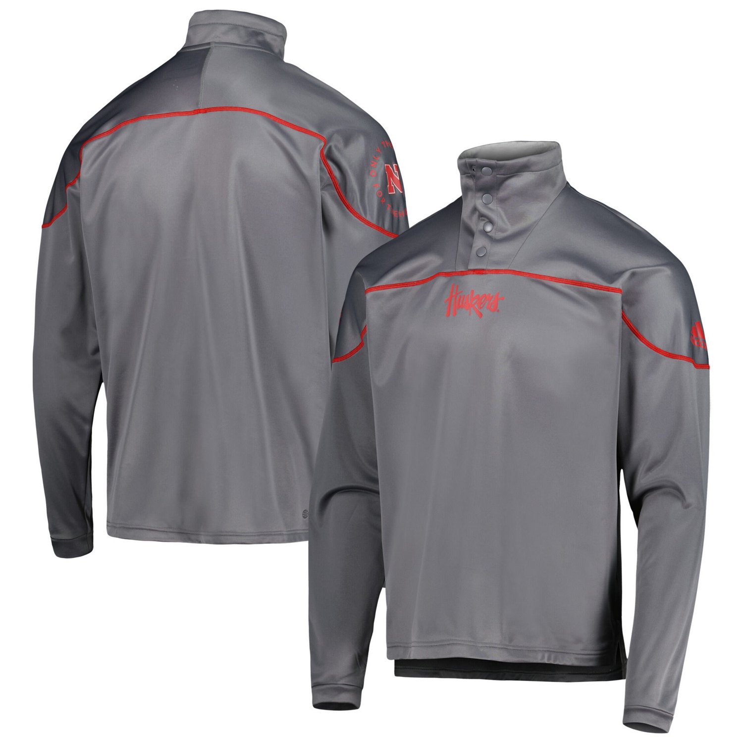 adidas Nebraska Huskers AEROREADY Knit Quarter-Snap Jacket | Academy