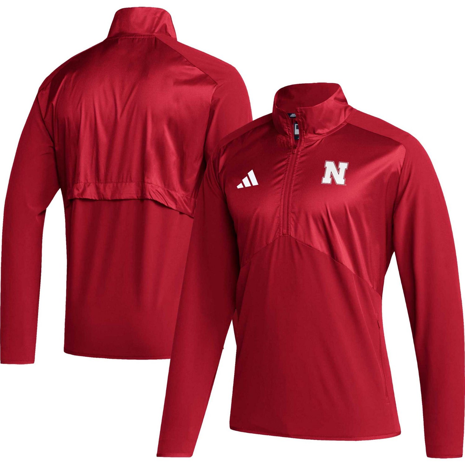 adidas Nebraska Huskers Sideline AEROREADY Raglan Sleeve Quarter-Zip ...