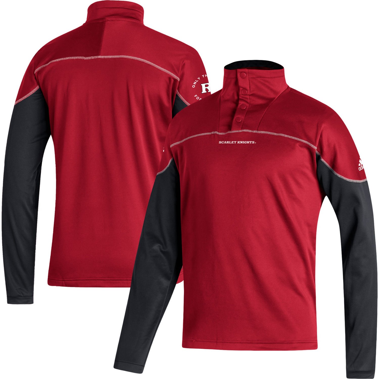 adidas Rutgers Knights AEROREADY Knit Quarter-Snap Jacket | Academy