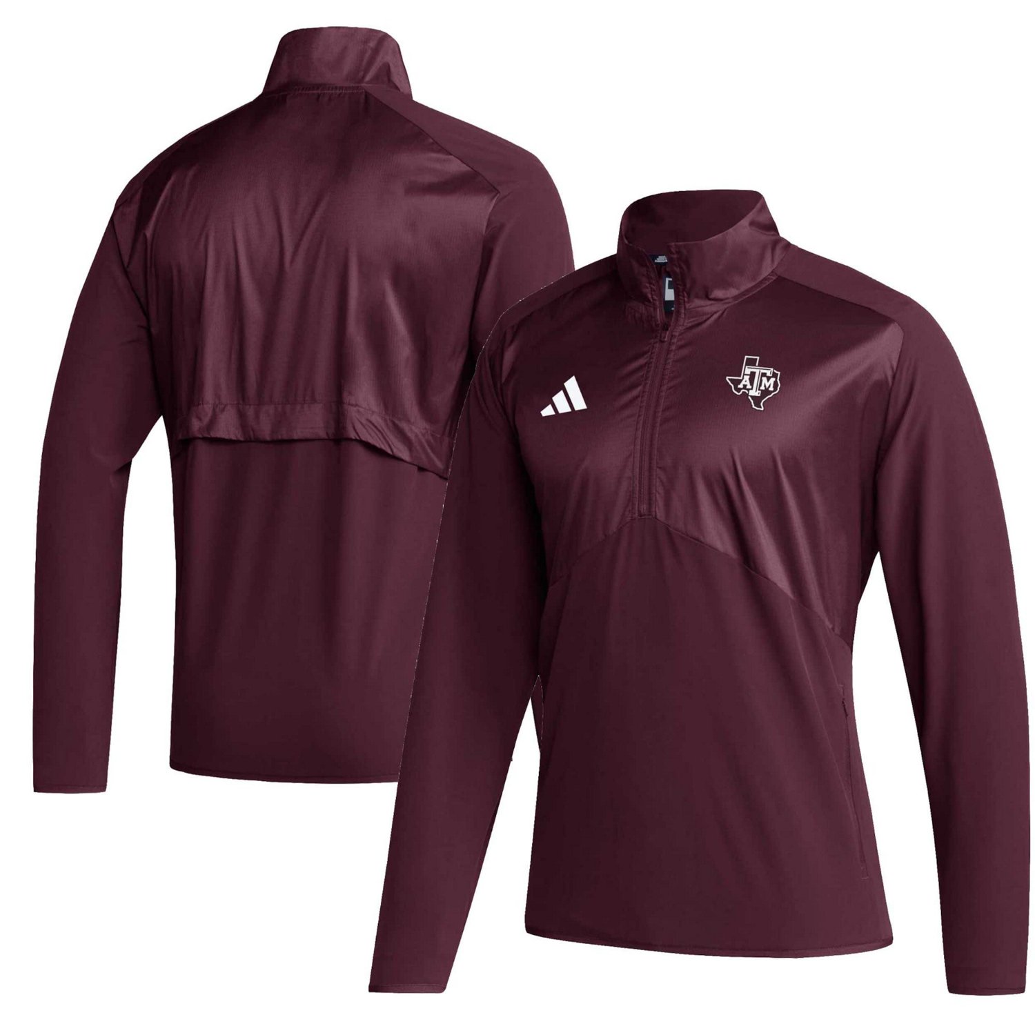 adidas Texas AM Aggies Sideline AEROREADY Raglan Sleeve Quarter-Zip ...