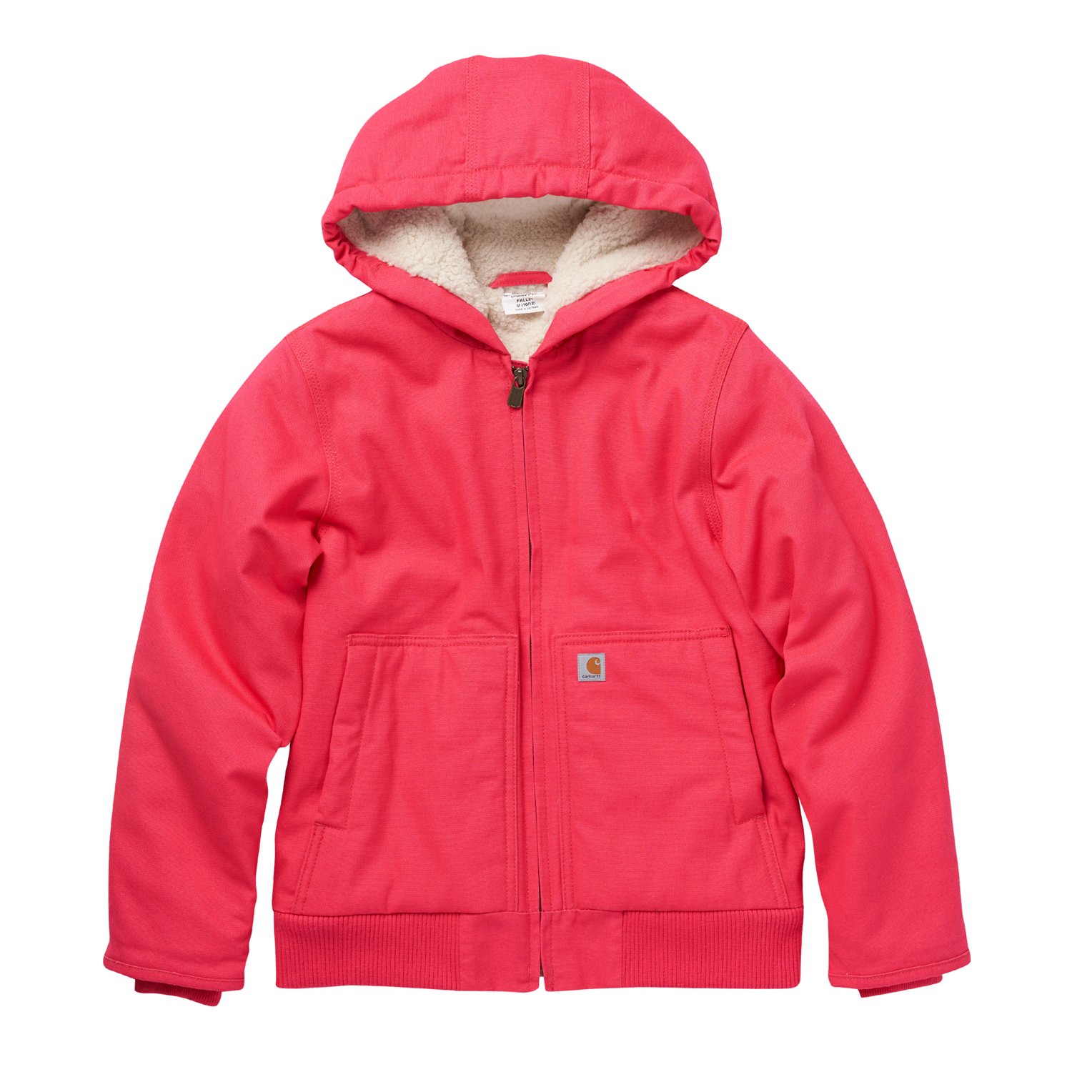 Carhartt Girls' Zip Front Flannel Quilt Lined Hooded Active Jacket ...