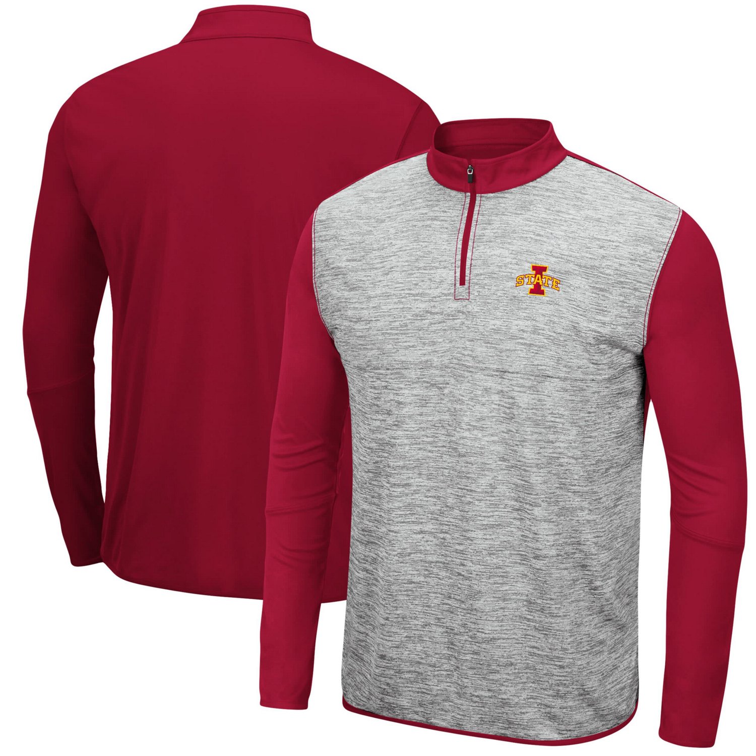 Colosseum Heathered Gray/Cardinal Iowa State Cyclones Prospect Quarter ...