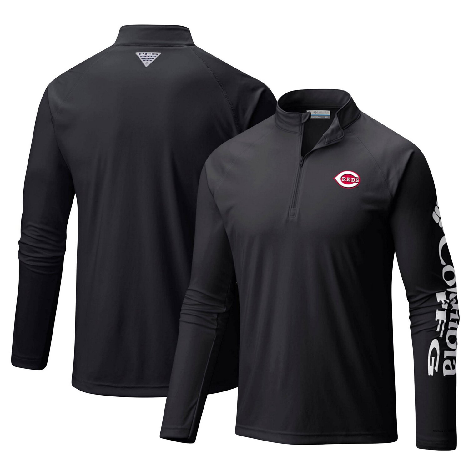 Columbia Cincinnati Reds Terminal Tackle Omni-Shade Raglan Quarter-Zip ...