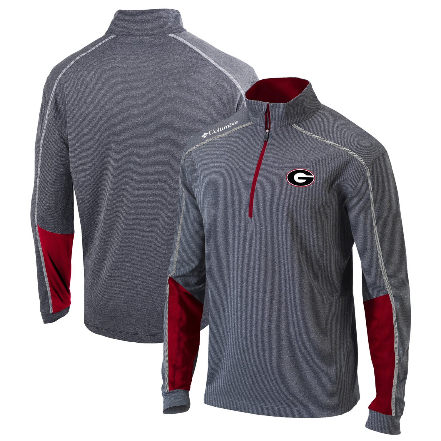 Columbia Gray/ Georgia Bulldogs Omni-Wick Shotgun 20 Quarter-Zip ...