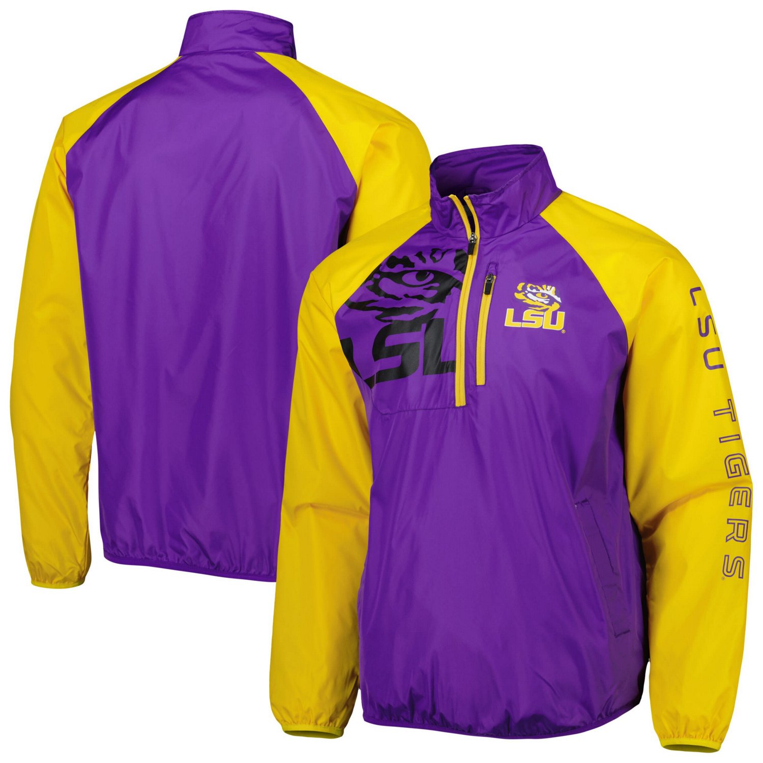 G-III Sports by Carl Banks /Yellow LSU Tigers Point Guard Raglan Half ...
