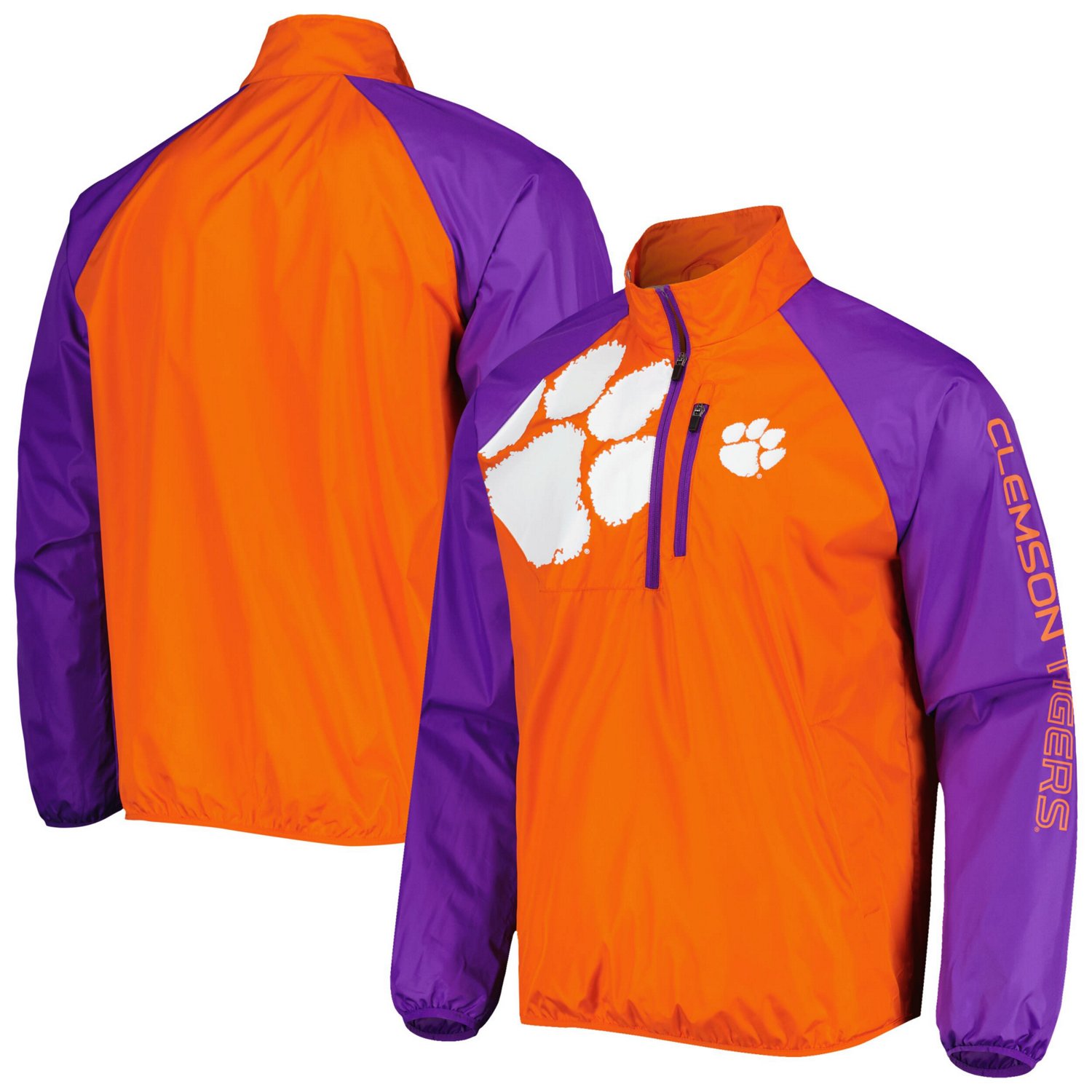 G-III Sports by Carl Banks Clemson Tigers Point Guard Raglan Half-Zip ...