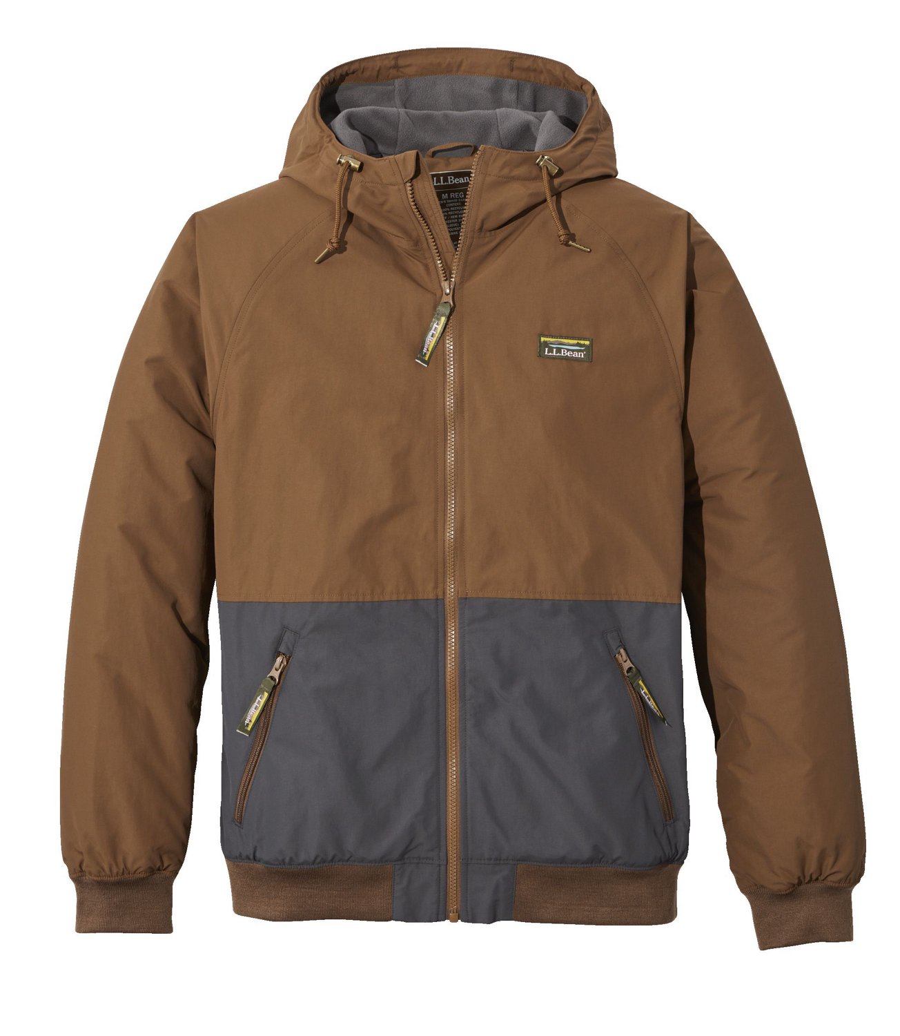 L.L.Bean Men's Insulated 3-Season Colorblock Bomber Hooded Jacket | Academy