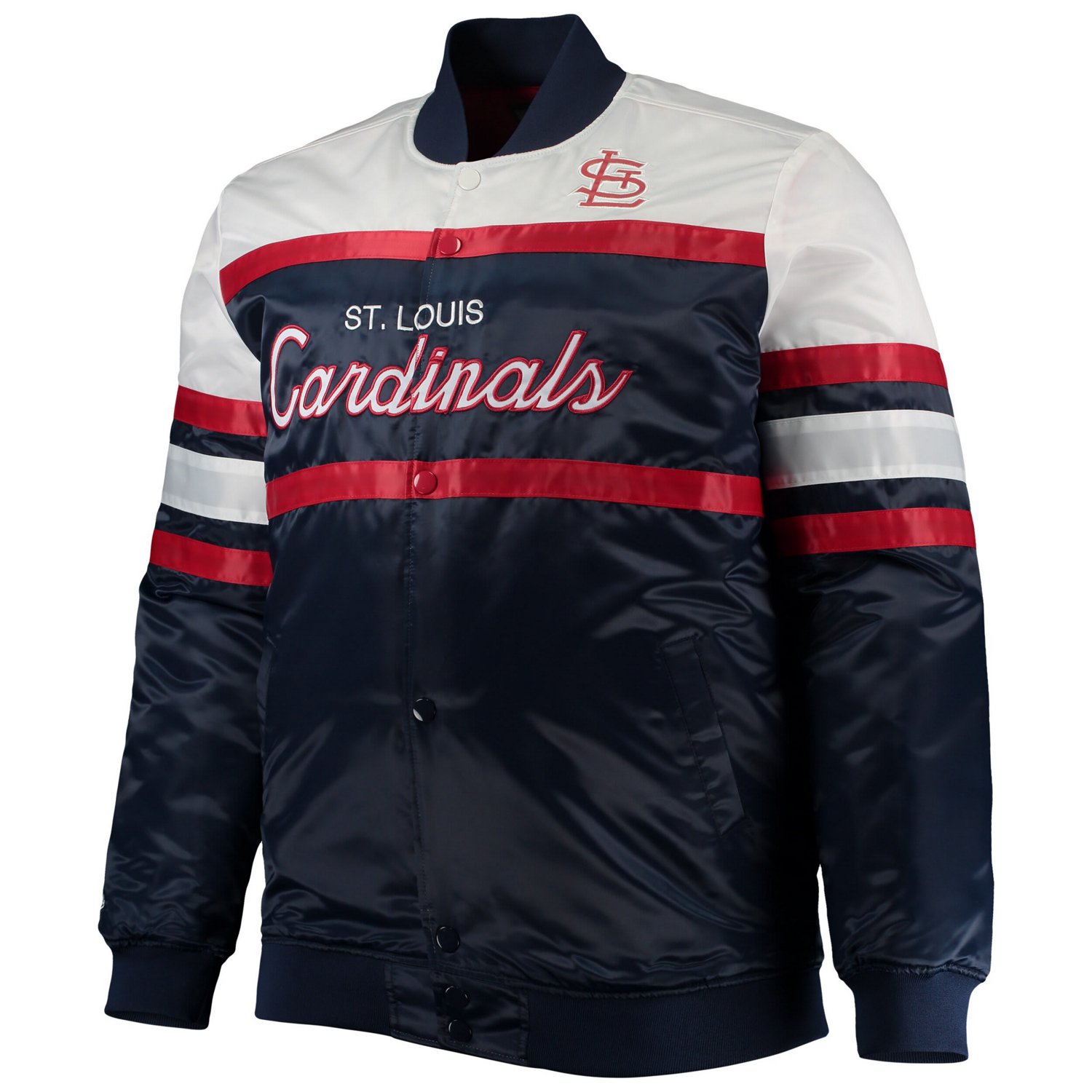 Mitchell Ness /Red St Louis Cardinals Big Tall Coaches Satin Full-Snap ...