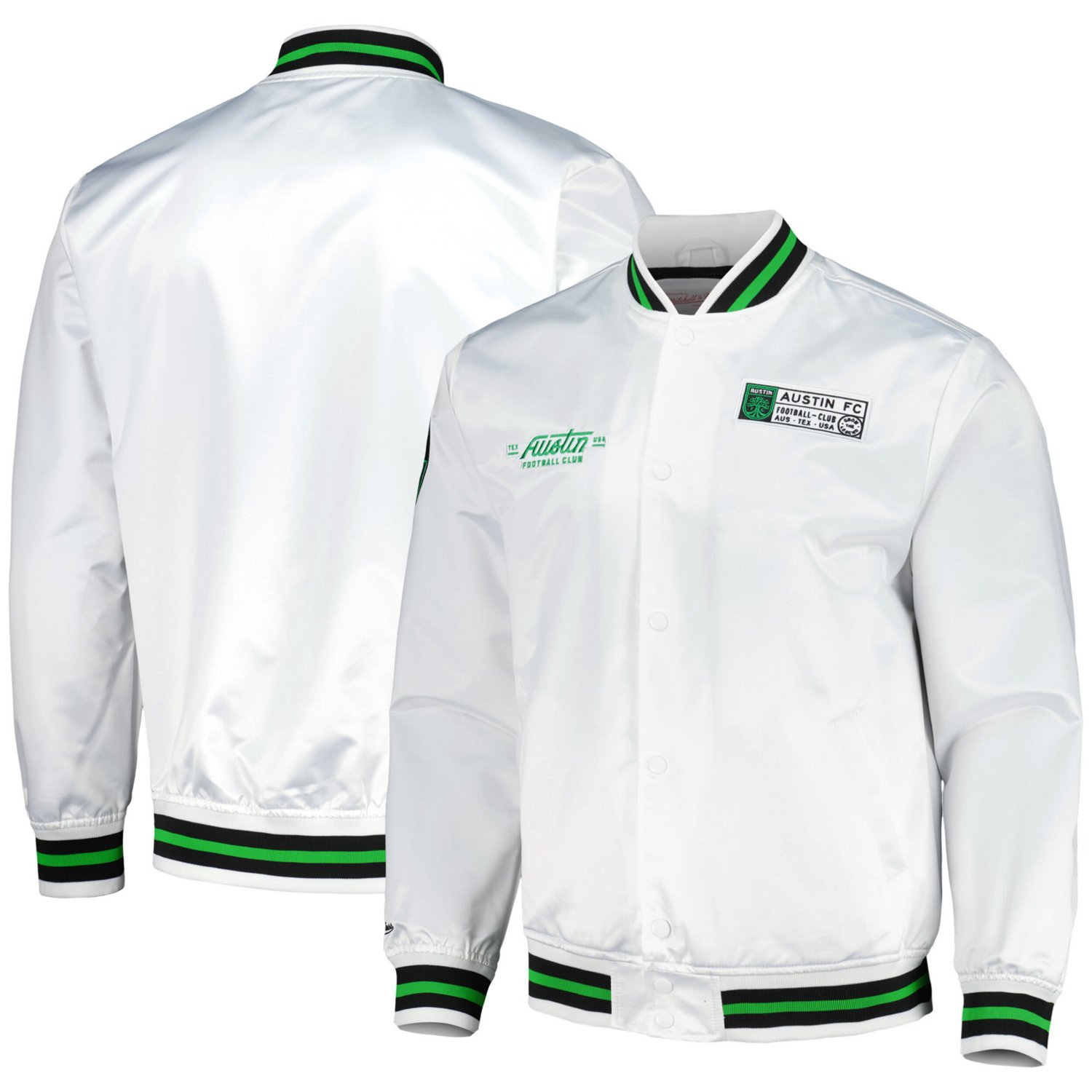 Mitchell Ness Austin FC City Full-Snap Satin Jacket | Academy