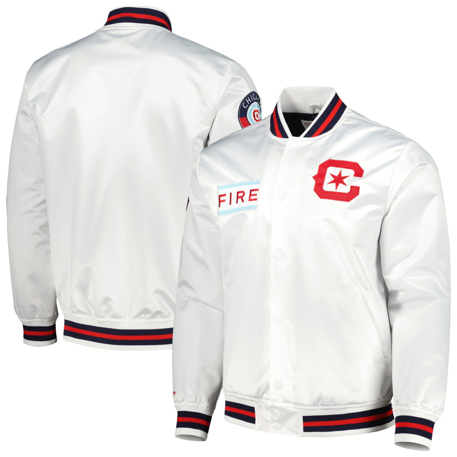 Mitchell Ness Chicago Fire City Full-Snap Satin Jacket | Academy