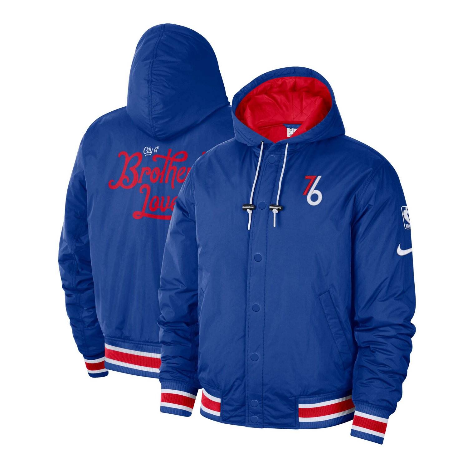 Nike /Red Philadelphia 76ers 2022/23 City Edition Courtside Bomber Full ...