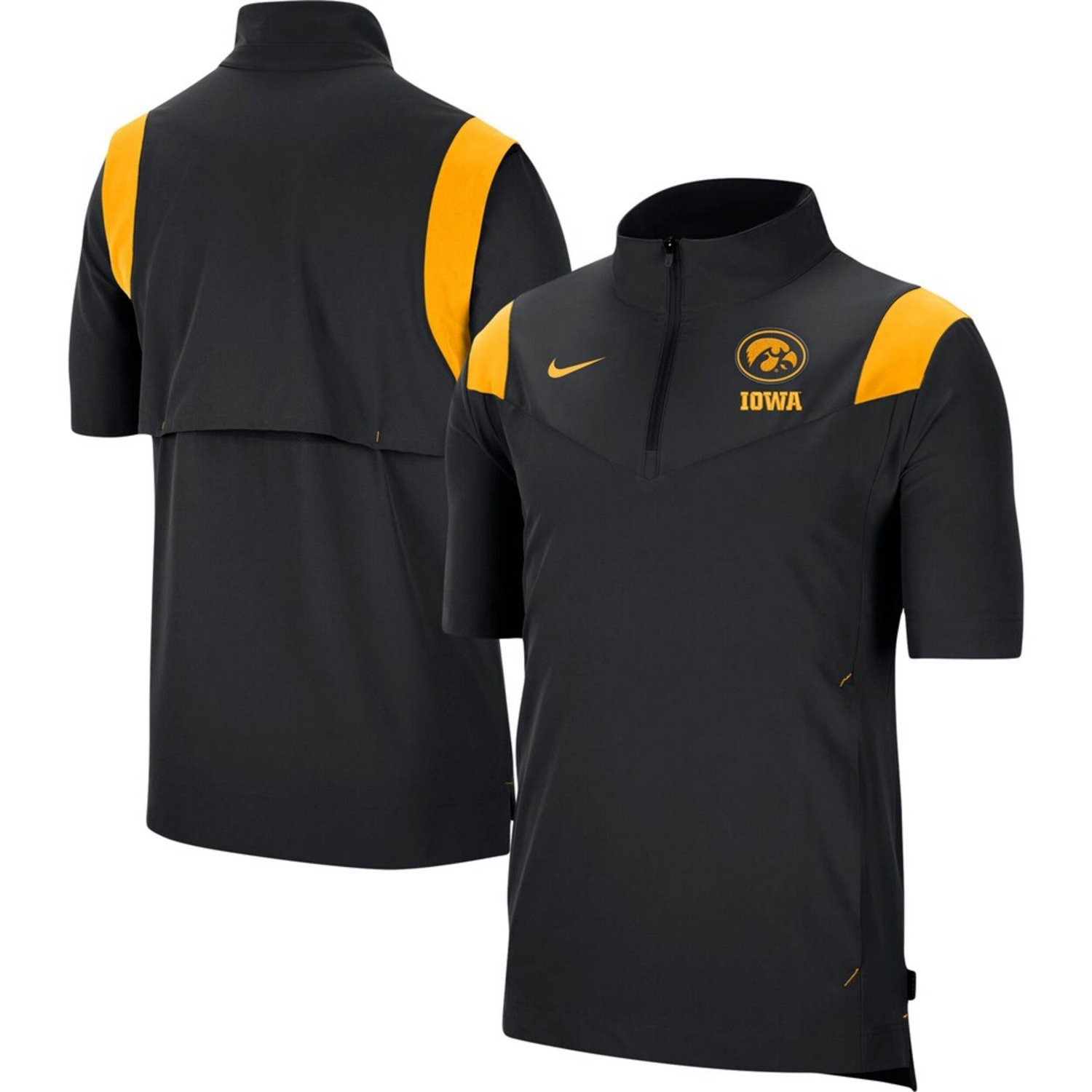 Nike Iowa Hawkeyes Coach Short Sleeve Quarter-Zip Jacket | Academy