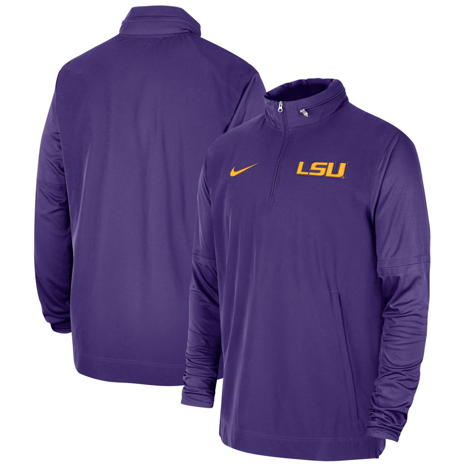 Nike LSU Tigers 2023 Coach Half-Zip Hooded Jacket | Academy