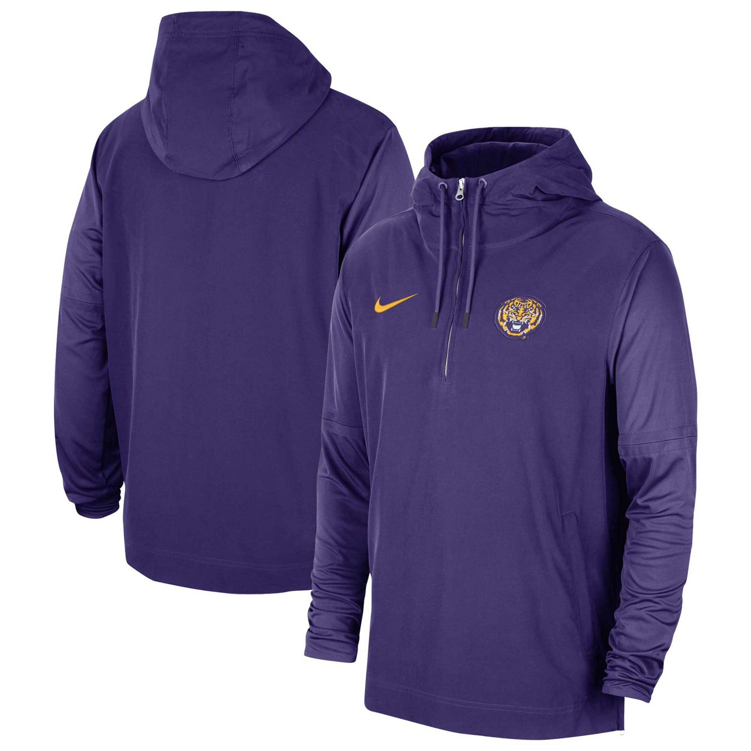 Nike LSU Tigers 2023 Sideline Player Quarter-Zip Hoodie Jacket | Academy