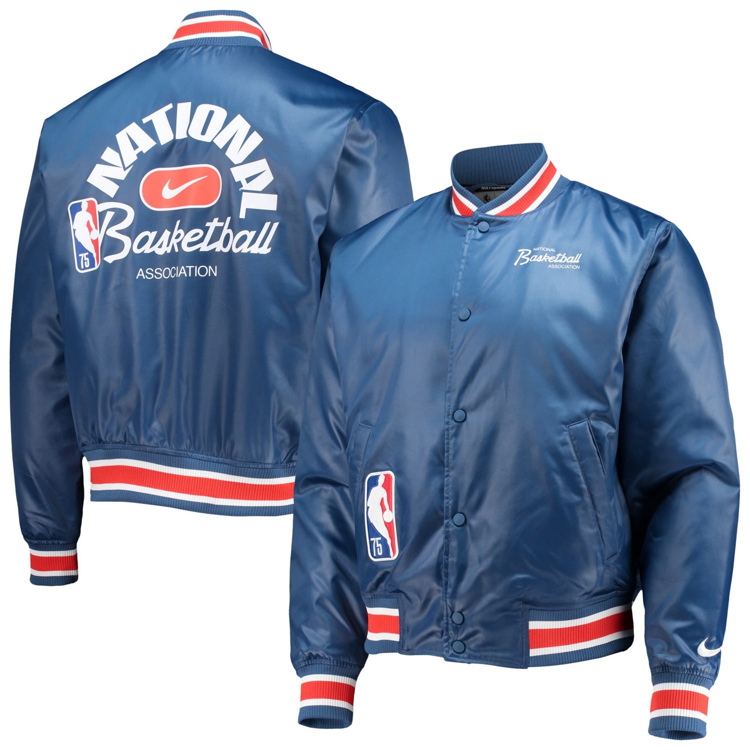 Nike NBA 75th Anniversary Courtside Satin Full-Snap Jacket | Academy