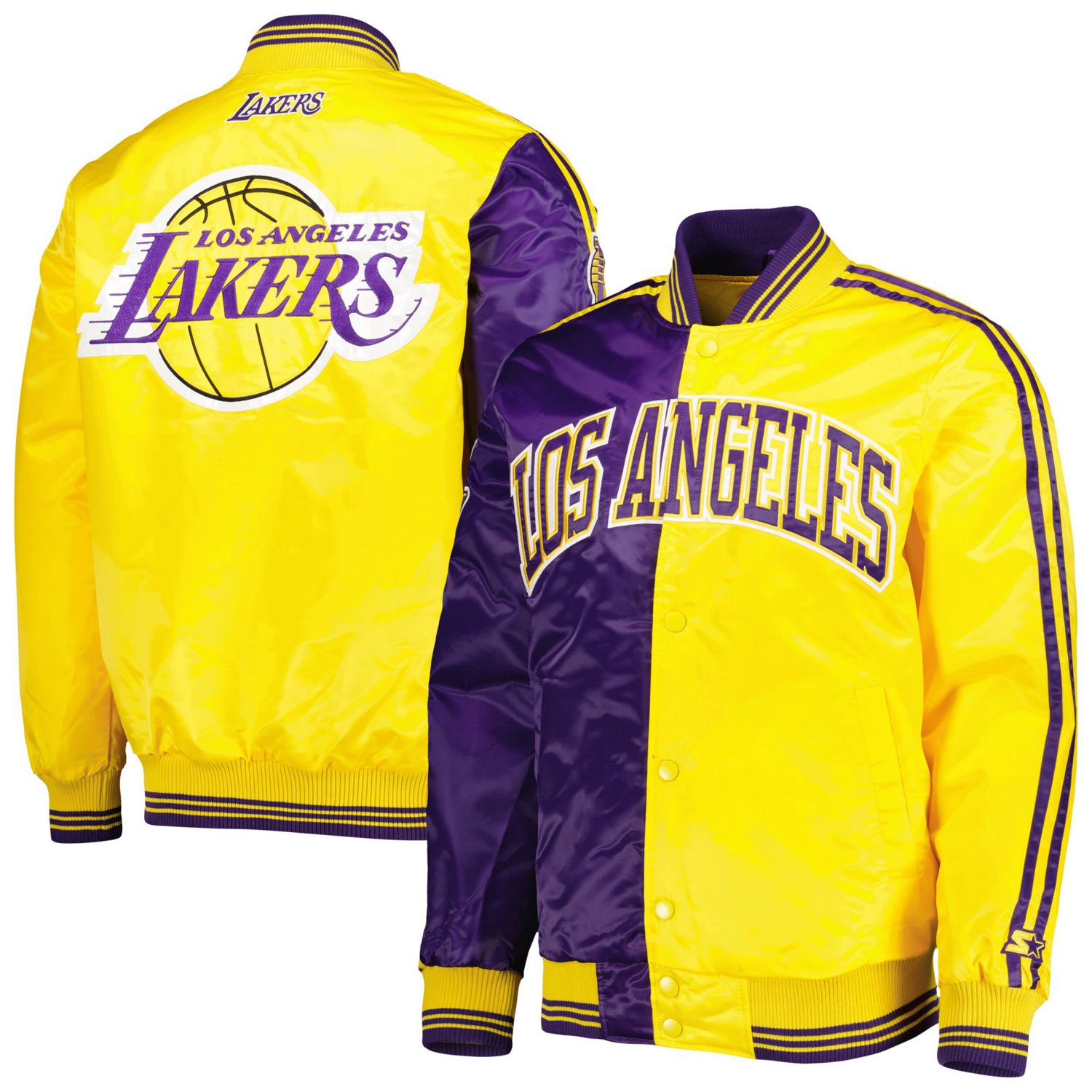 Starter /Gold Los Angeles Lakers Fast Break Satin Full-Snap Jacket ...