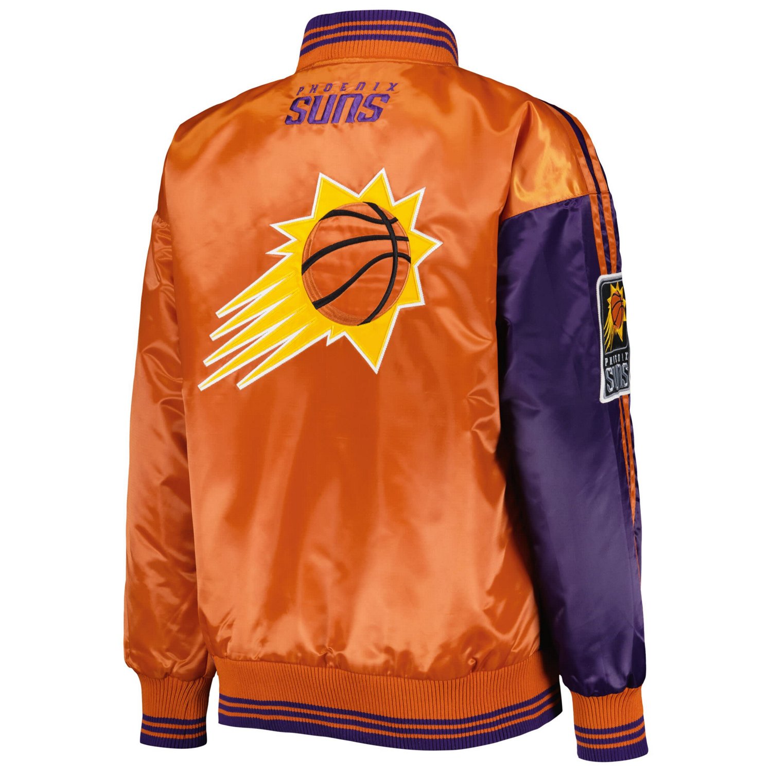 Starter /Orange Phoenix Suns Split Colorblock Satin Full-Snap Varsity ...