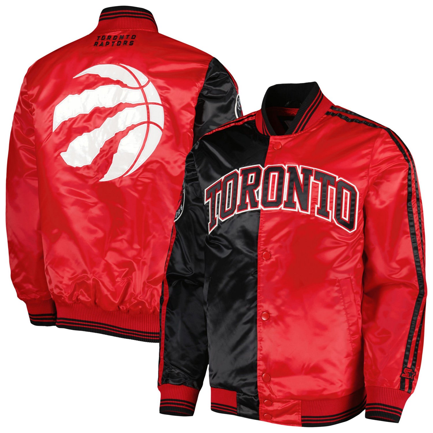 Starter /Red Toronto Raptors Fast Break Satin Full-Snap Jacket | Academy