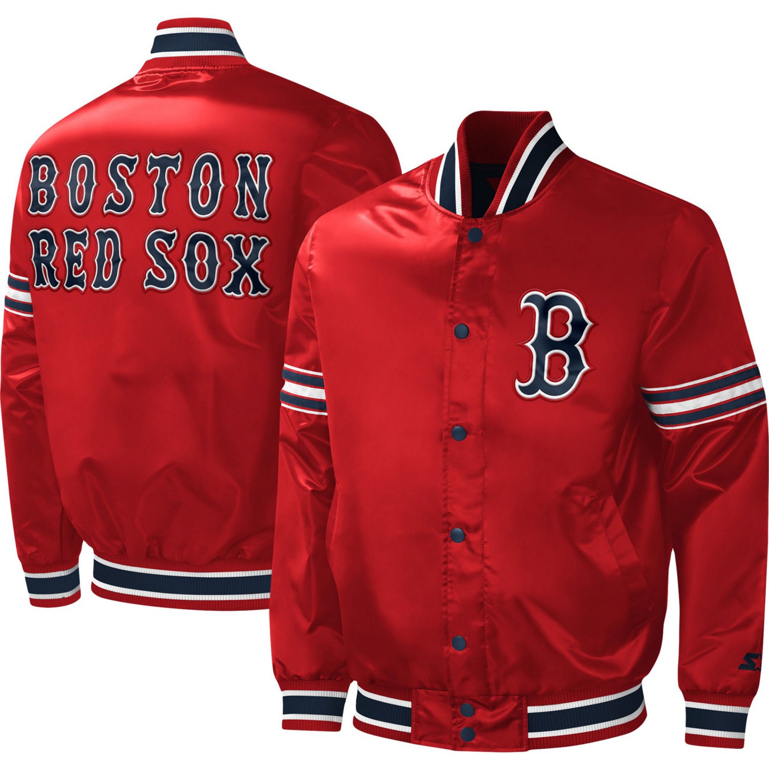 Starter Boston Sox Midfield Satin Full-Snap Varsity Jacket | Academy