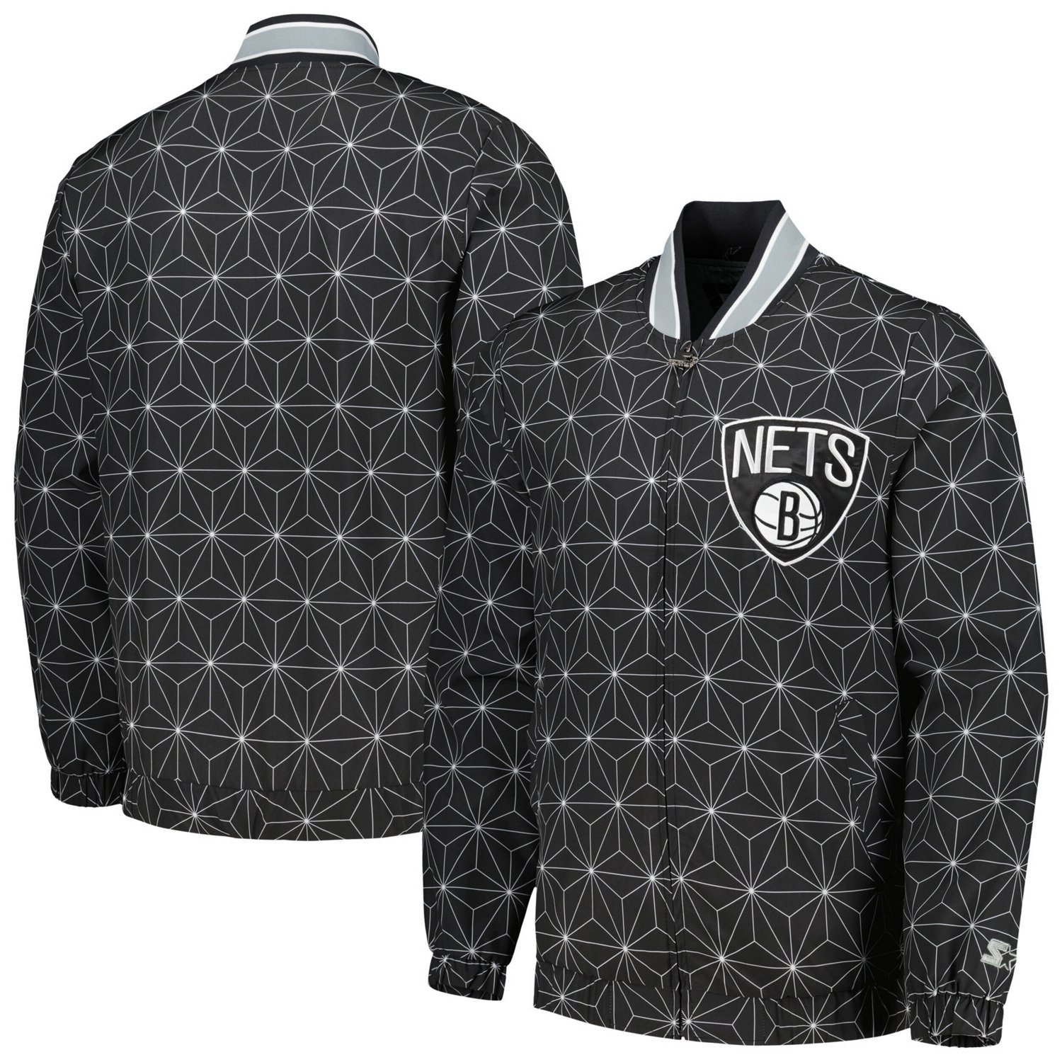 Starter Brooklyn Nets In-Field Play Fashion Satin Full-Zip Varsity ...