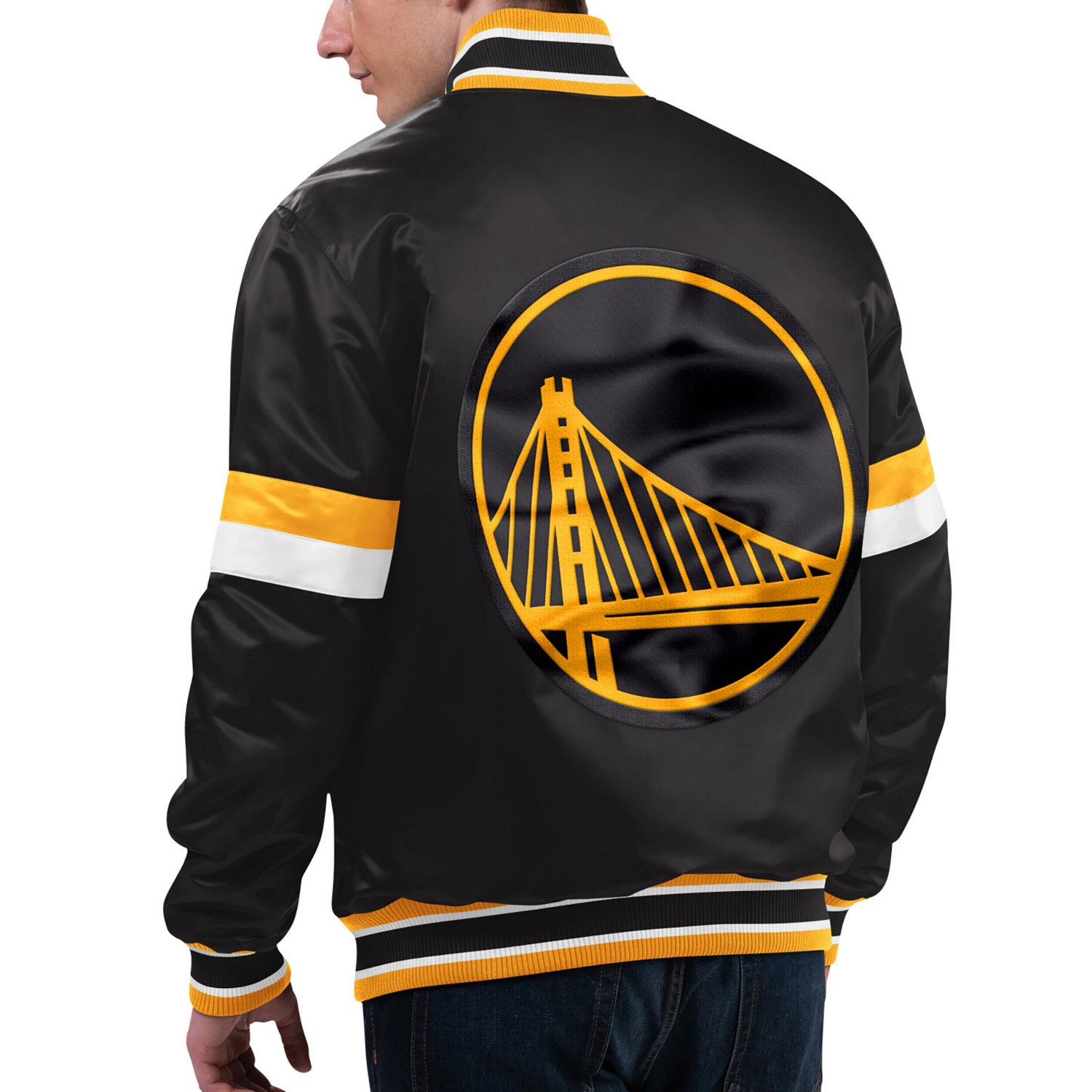 Starter Golden State Warriors Home Game Satin Full-Snap Varsity Jacket ...
