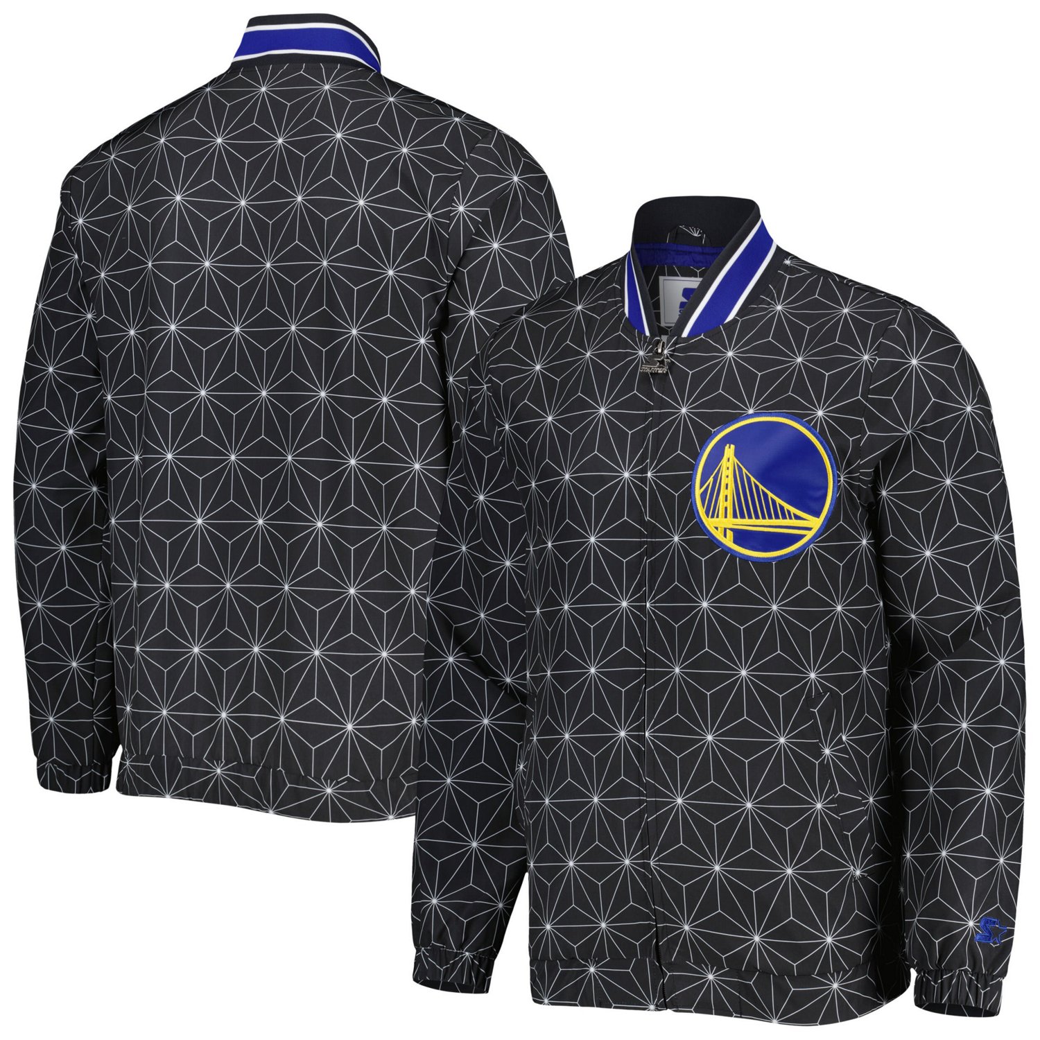 Starter Golden State Warriors In-Field Play Fashion Satin Full-Zip ...