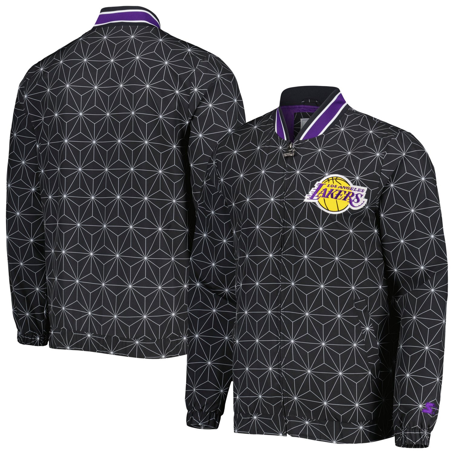 Starter Los Angeles Lakers In-Field Play Fashion Satin Full-Zip Varsity ...