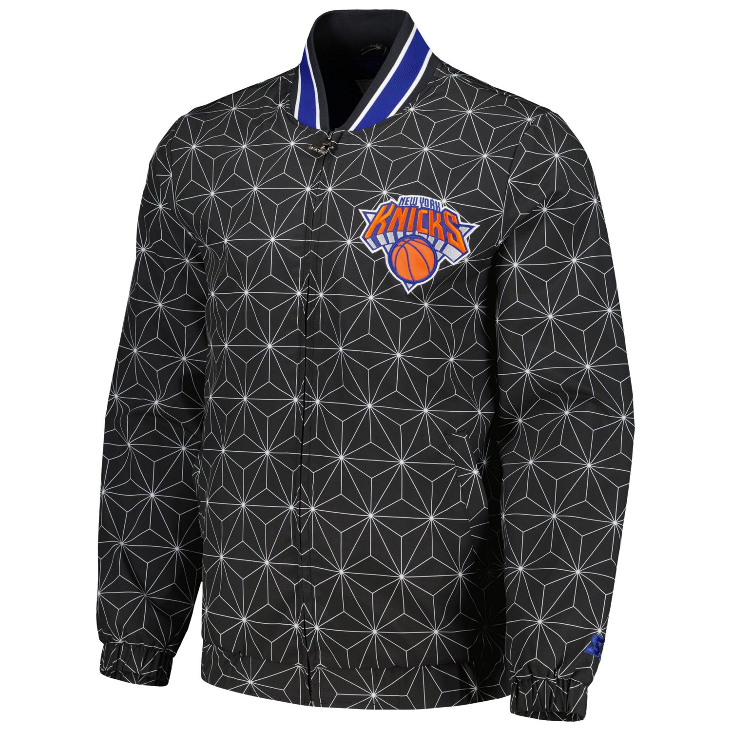Starter New York Knicks In-Field Play Fashion Satin Full-Zip Varsity ...