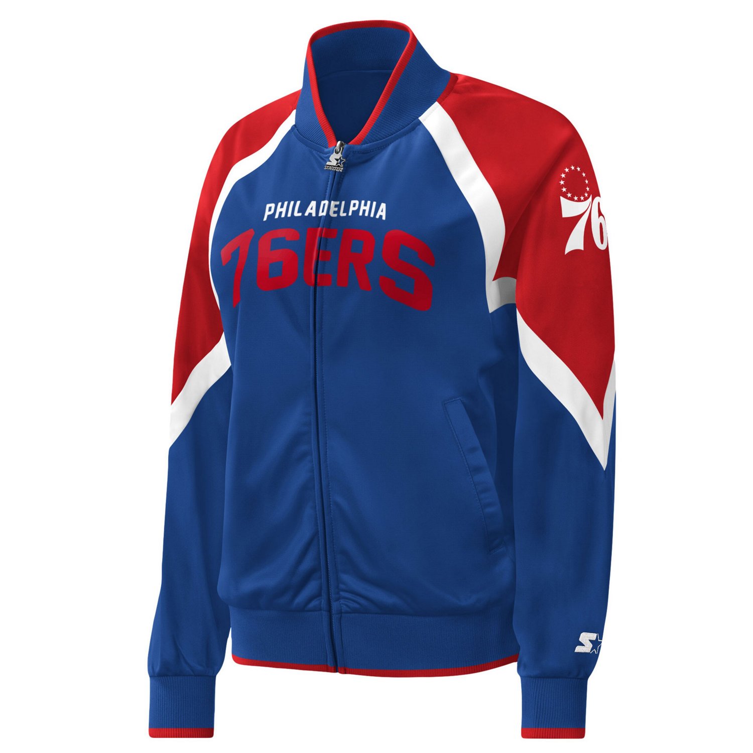 Starter Philadelphia 76ers Slam Dunk Raglan Full-Zip Track Jacket | Academy