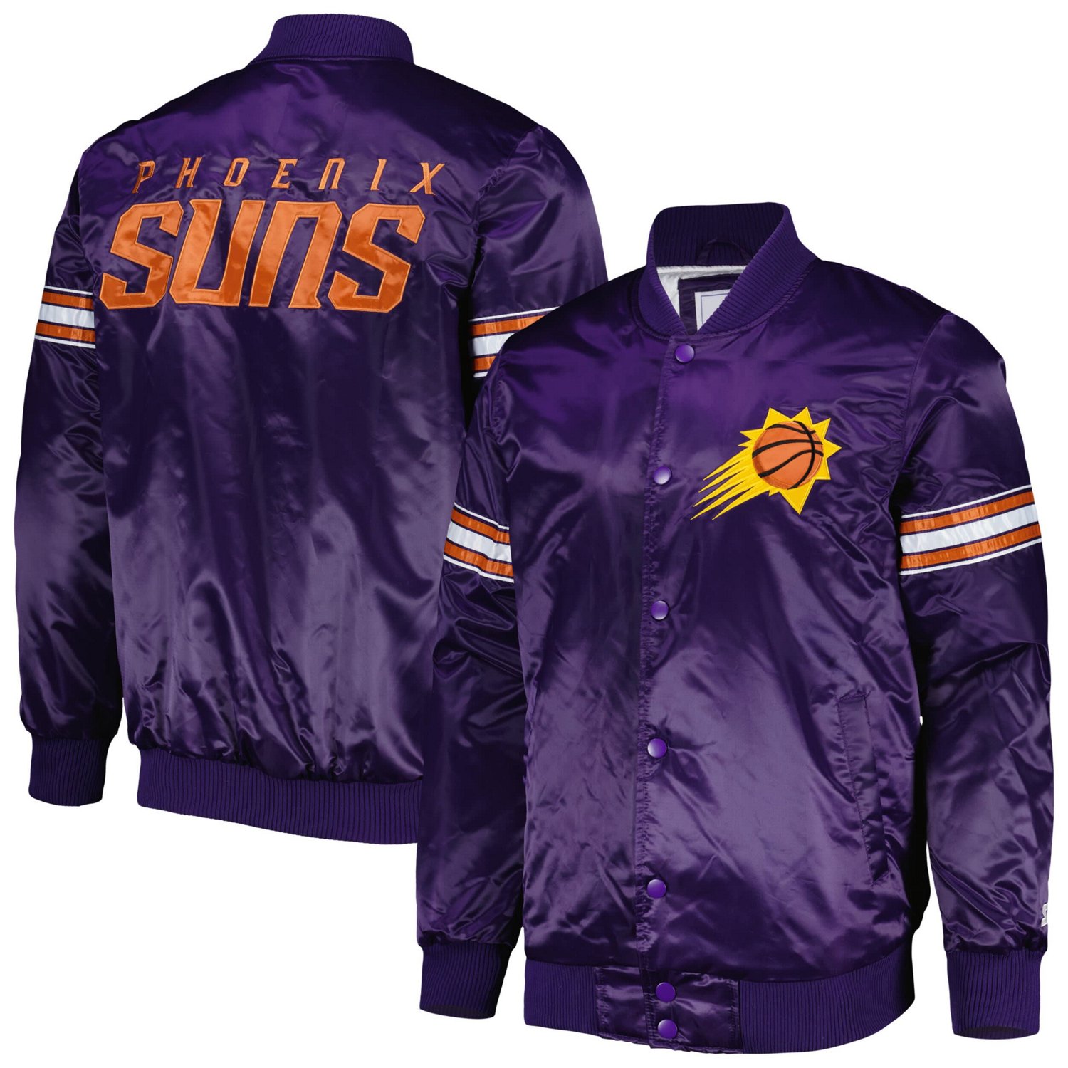 Starter Phoenix Suns Pick Roll Satin Full-Snap Varsity Jacket | Academy