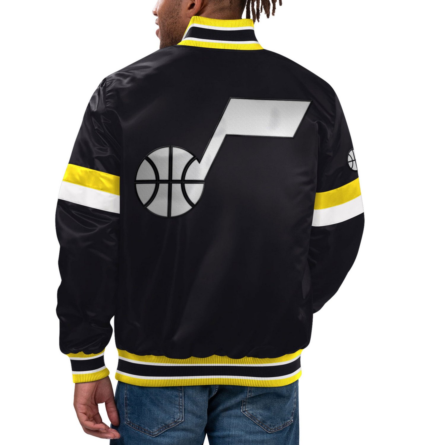 Starter Utah Jazz Home Game Satin Full-Snap Varsity Jacket | Academy