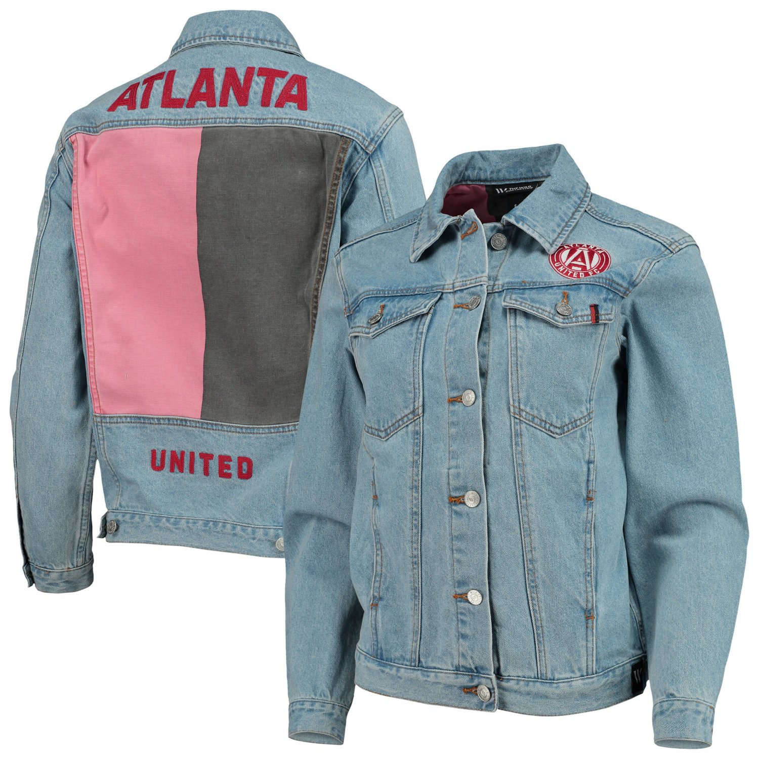 The Wild Collective Atlanta United FC Print Denim Button-Up Jacket ...