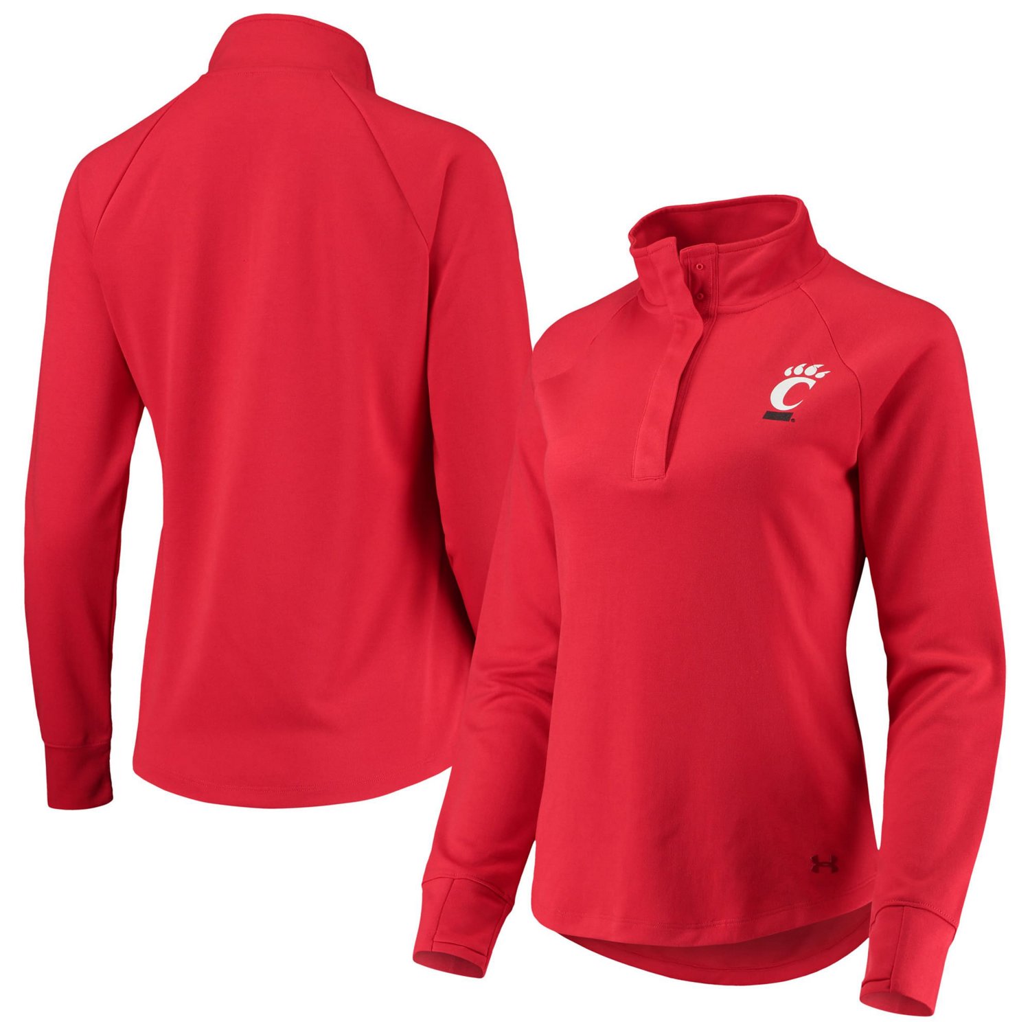 Under Armour Cincinnati Bearcats Double Knit Raglan Quarter-Snap Jacket ...
