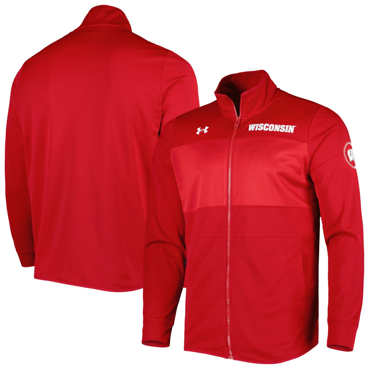 Under Armour Wisconsin Badgers Knit Warm-Up Full-Zip Jacket | Academy