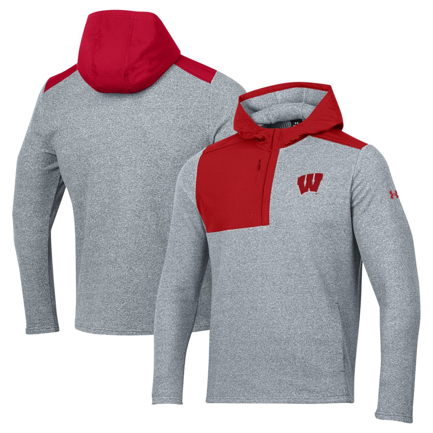 Under Armour Wisconsin Badgers Survivor Fleece Hoodie Quarter-Zip ...