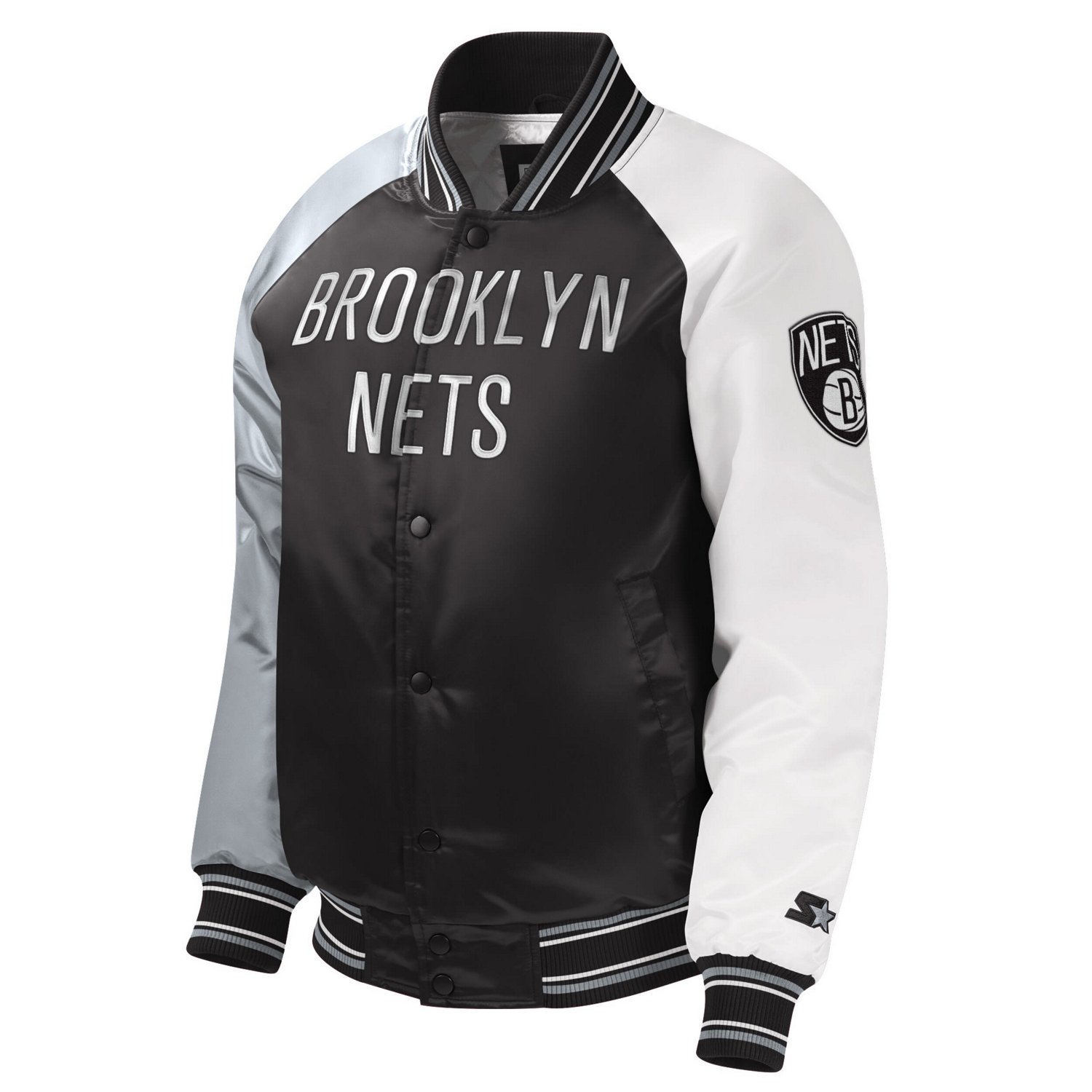 Youth Starter Brooklyn Nets Raglan Full-Snap Varsity Jacket | Academy