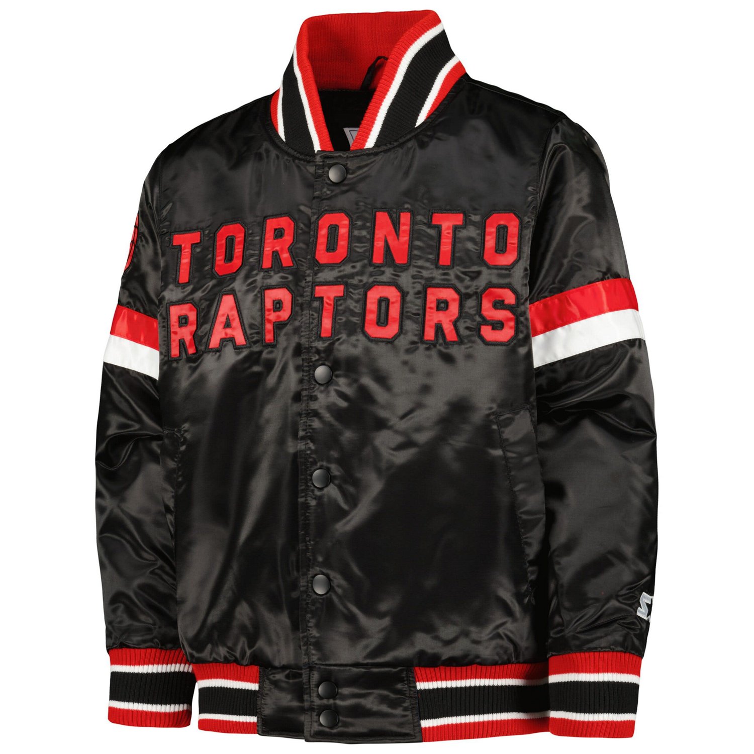 Youth Starter Toronto Raptors Home Game Varsity Satin Full-Snap Jacket ...