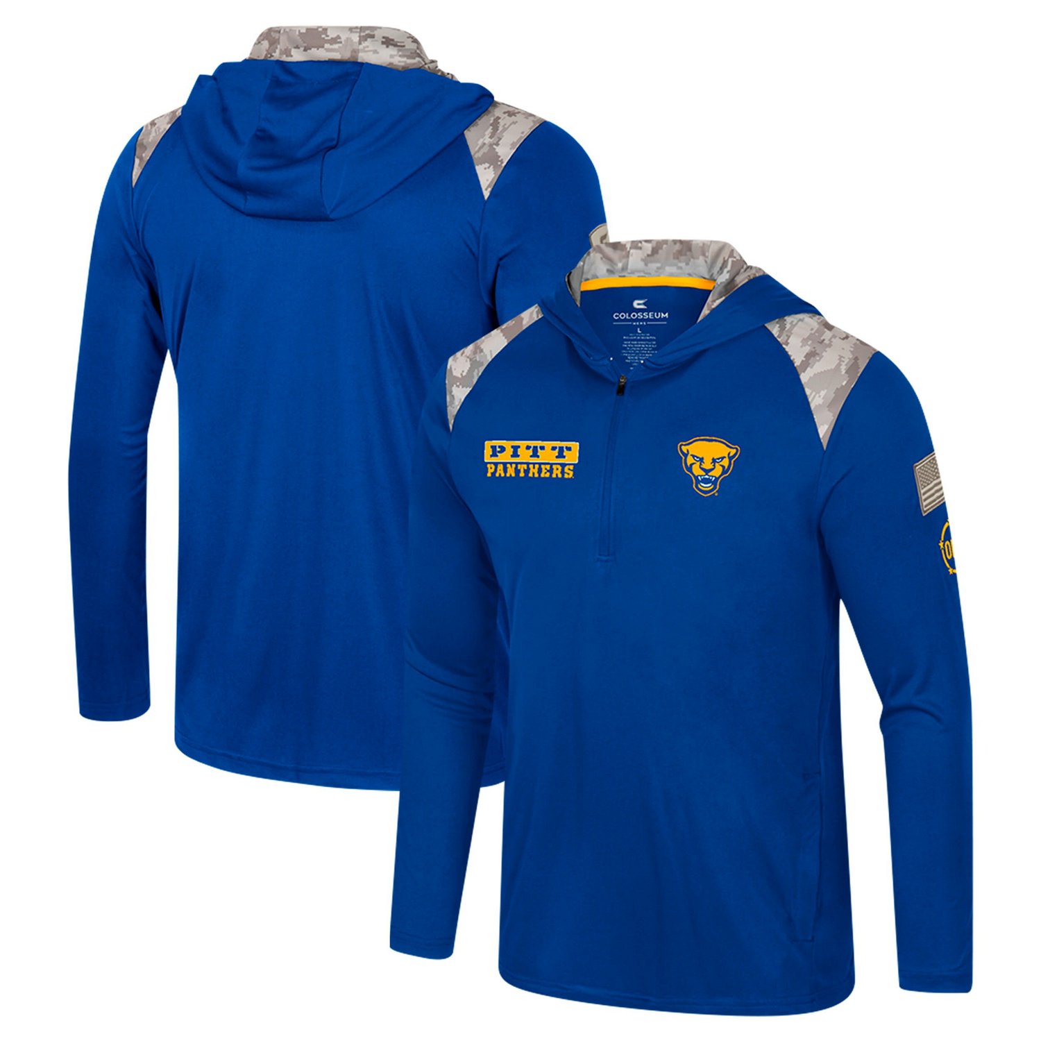 Colosseum Pitt Panthers OHT Military Appreciation Quarter-Zip Hoodie ...