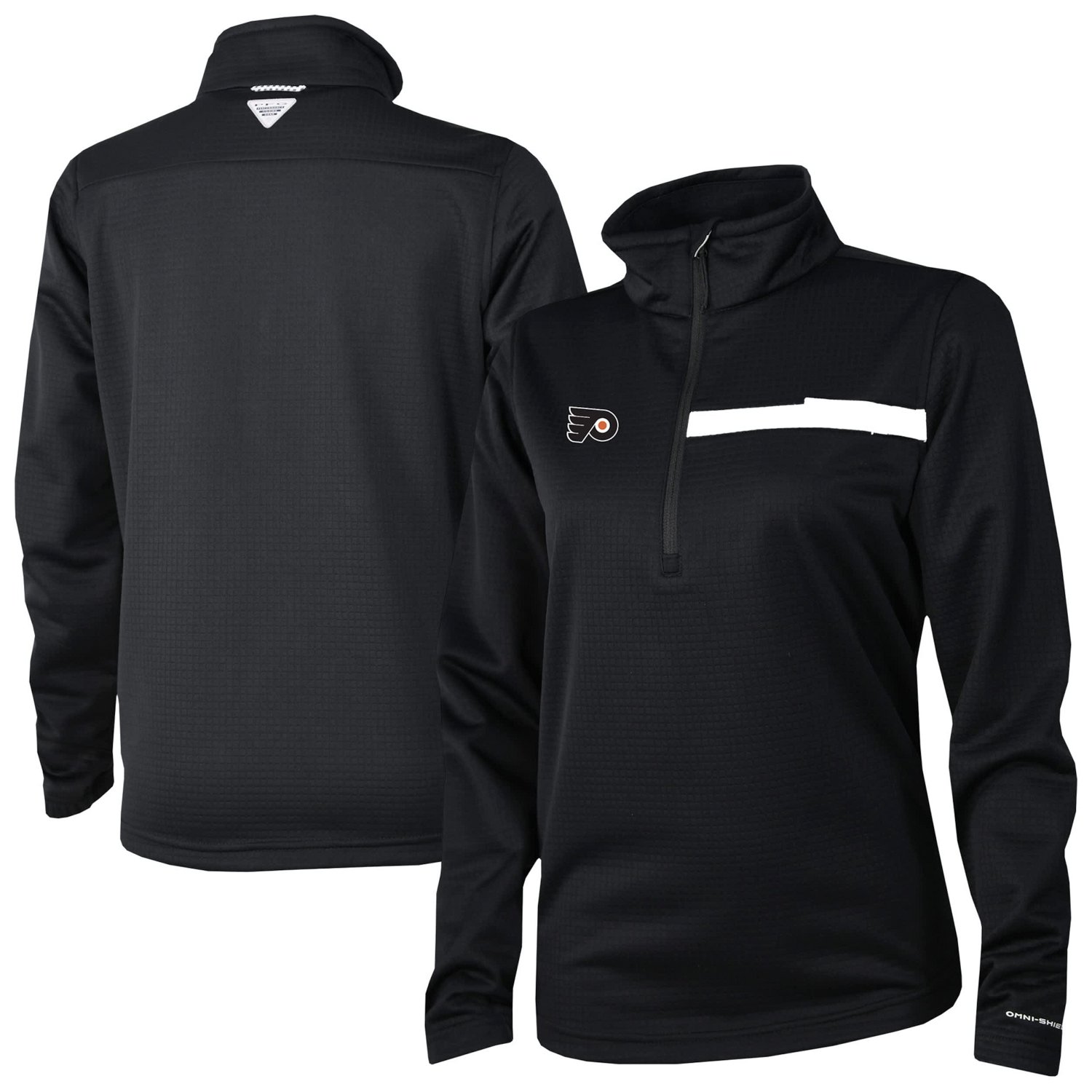 Columbia Philadelphia Flyers Skiff Guide Fleece Omni-Shade Quarter-Zip ...