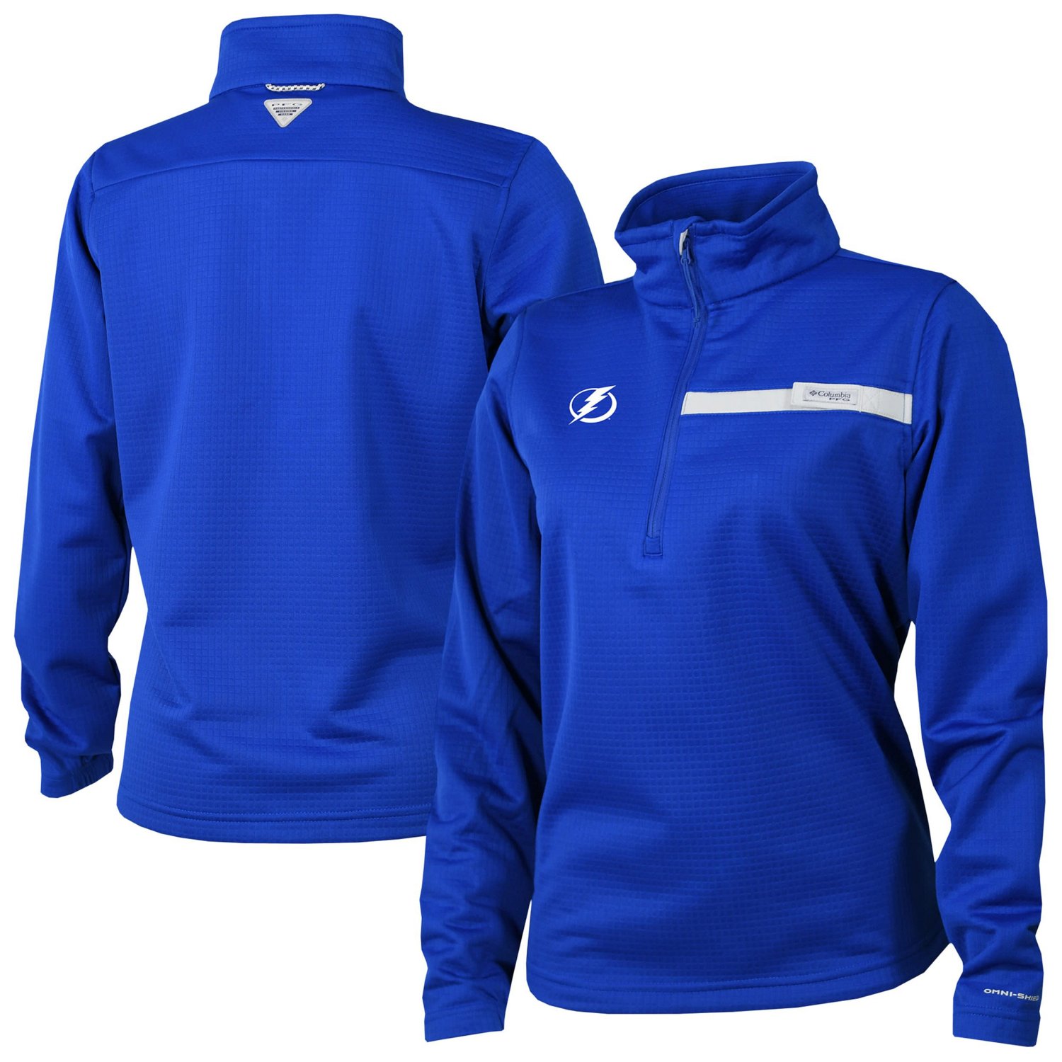 Columbia Tampa Bay Lightning Skiff Guide Fleece Omni-Shade Quarter-Zip ...