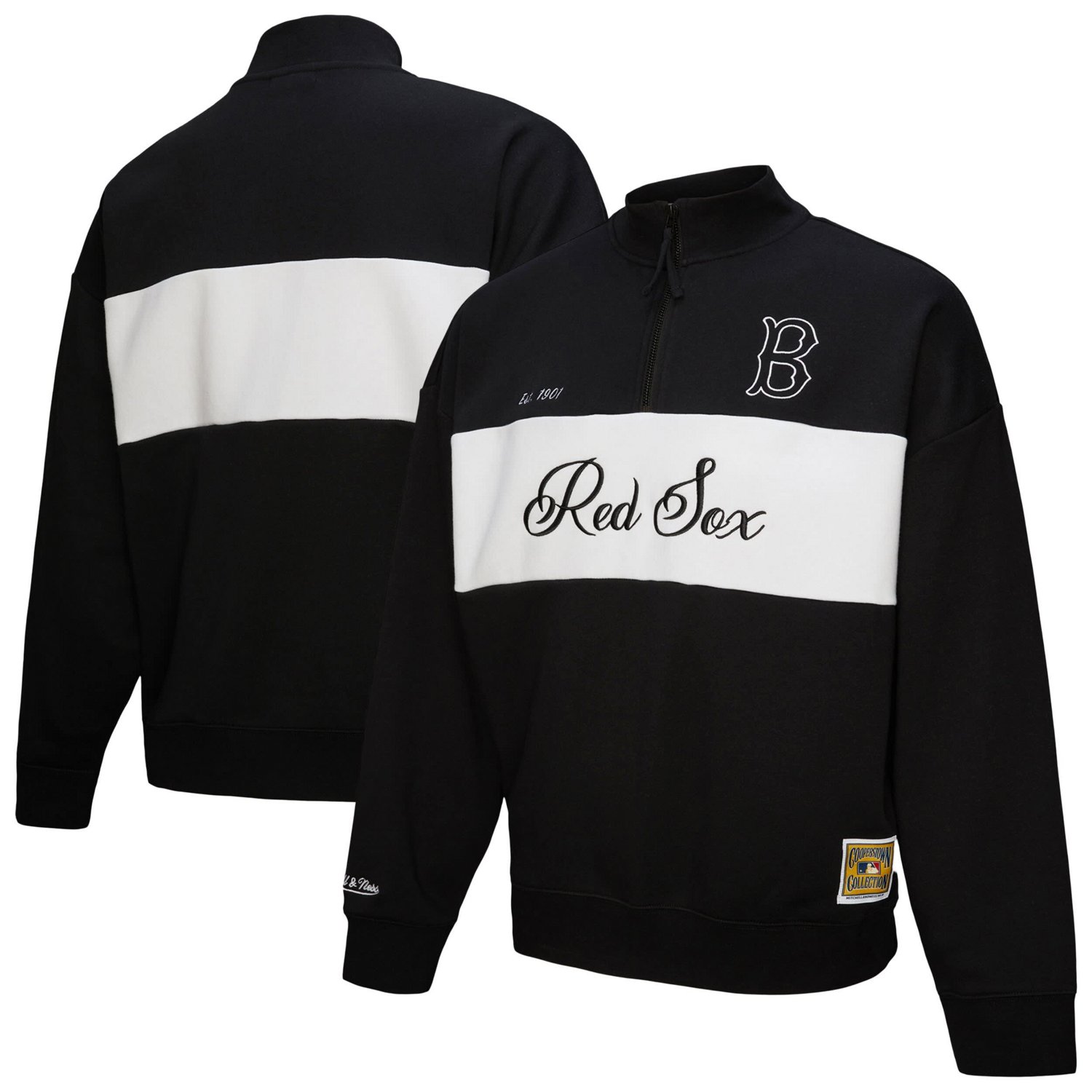 Mitchell Ness Boston Red Sox Quarter-Zip Pullover Top | Academy