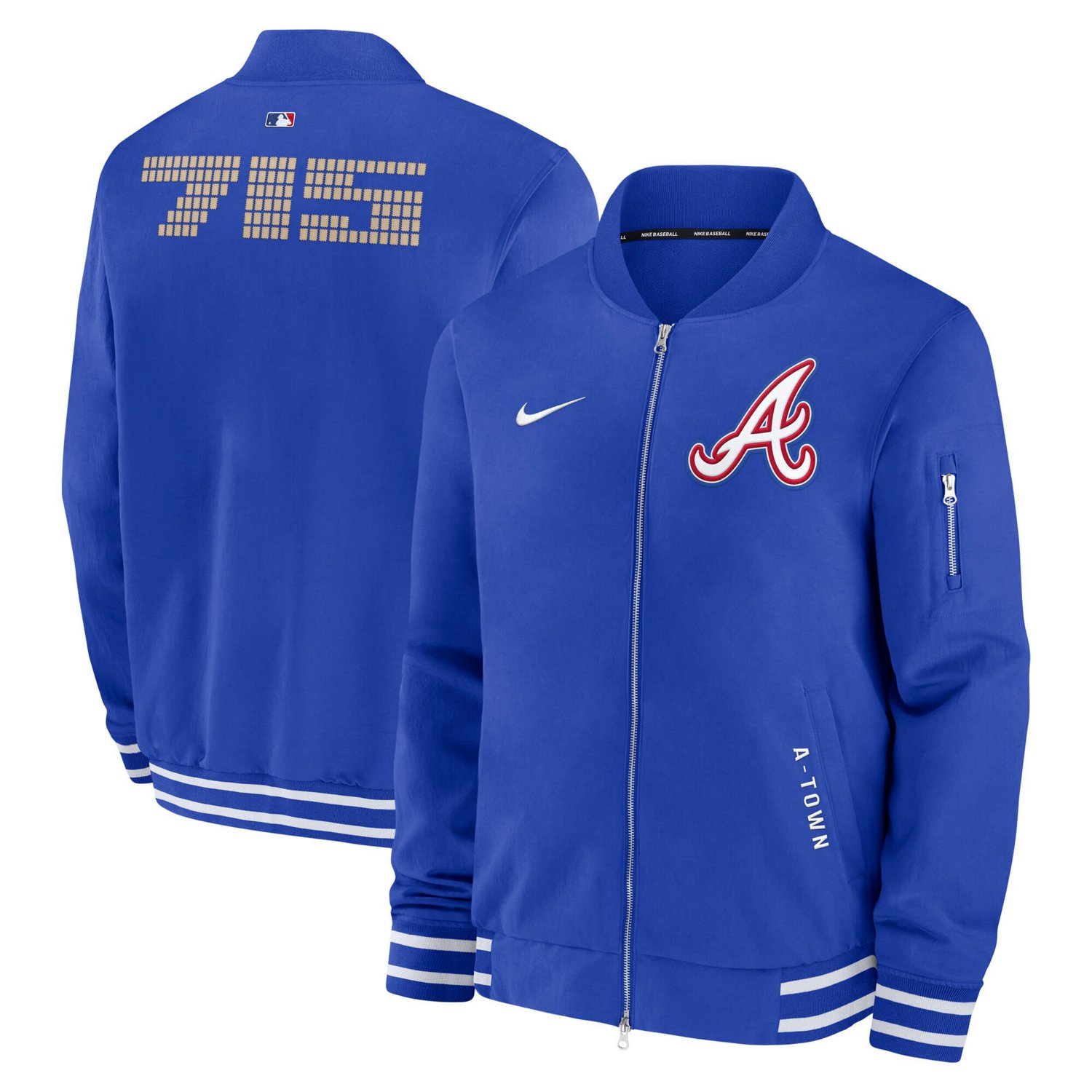 Nike Atlanta Braves Authentic Collection City Connect Full-Zip Bomber ...